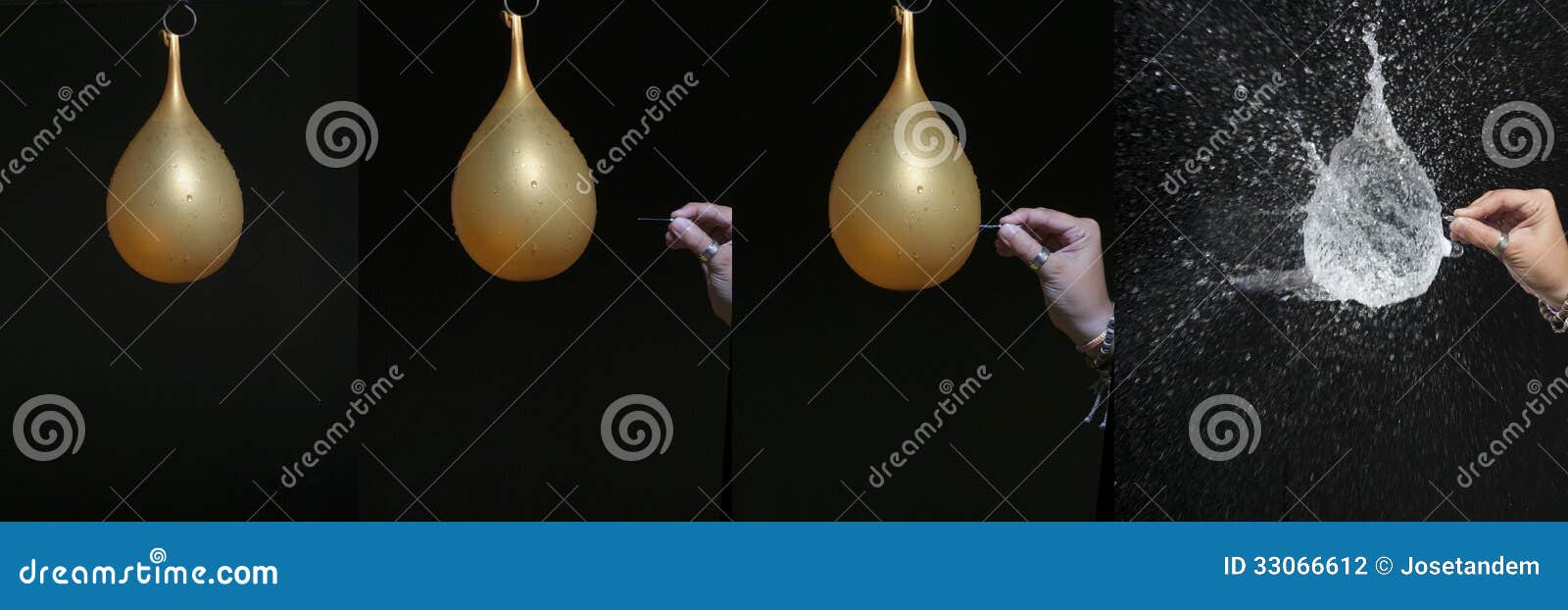 Hand Breaking a Balloon with a Needle Stock Photo - Image of needle ...