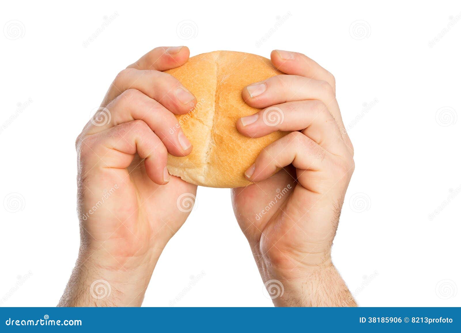 Hand Breaking a Bread Isolated from the Background Stock Photo - Image ...