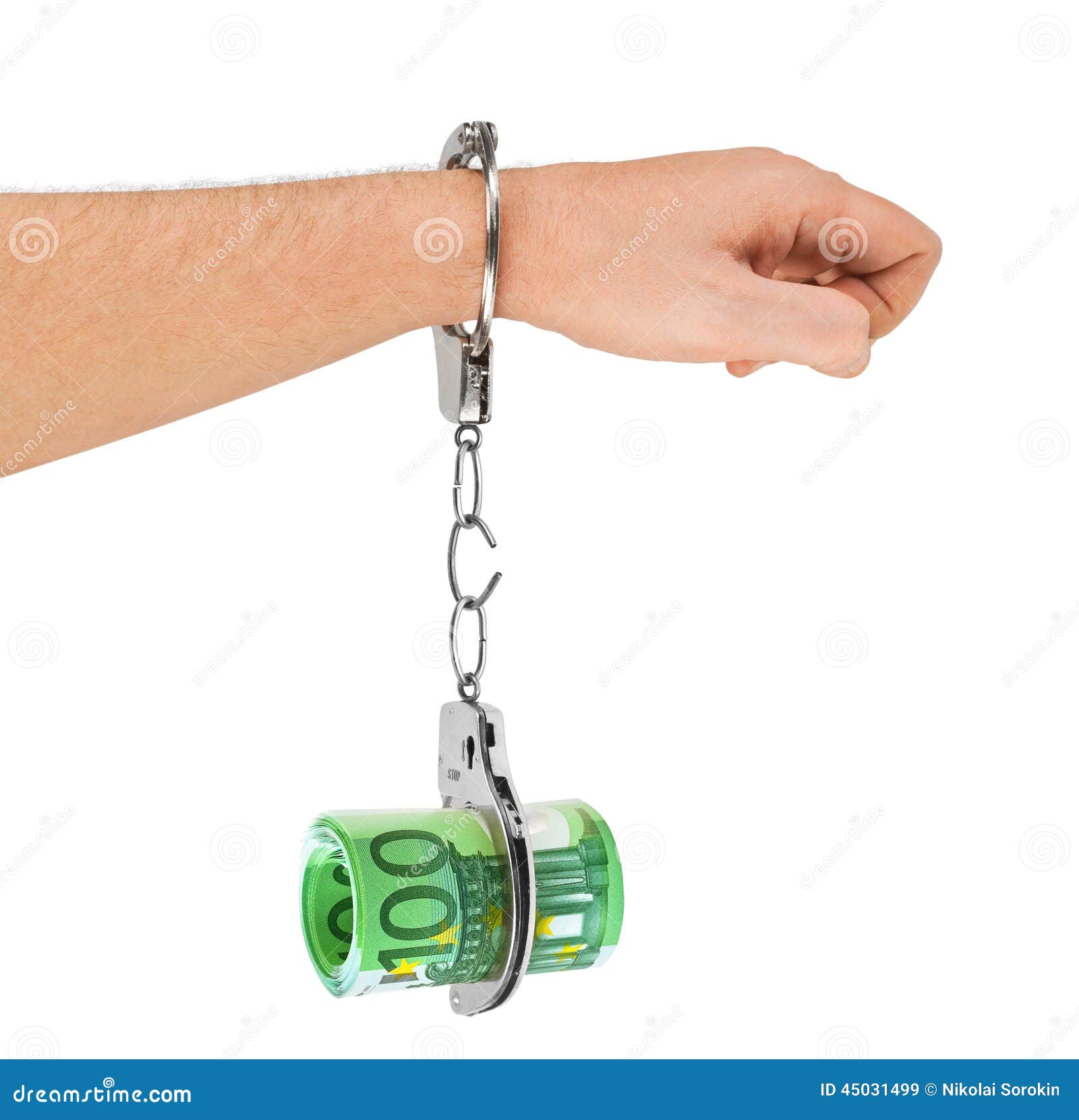 Hand with Breaking Handcuffs and Money Stock Image - Image of lock ...