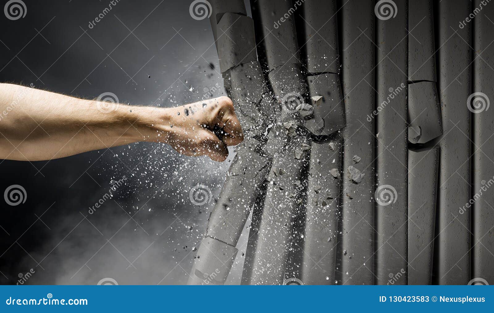 Hand Breaking Stack. Mixed Media Stock Image - Image of escape, freedom ...