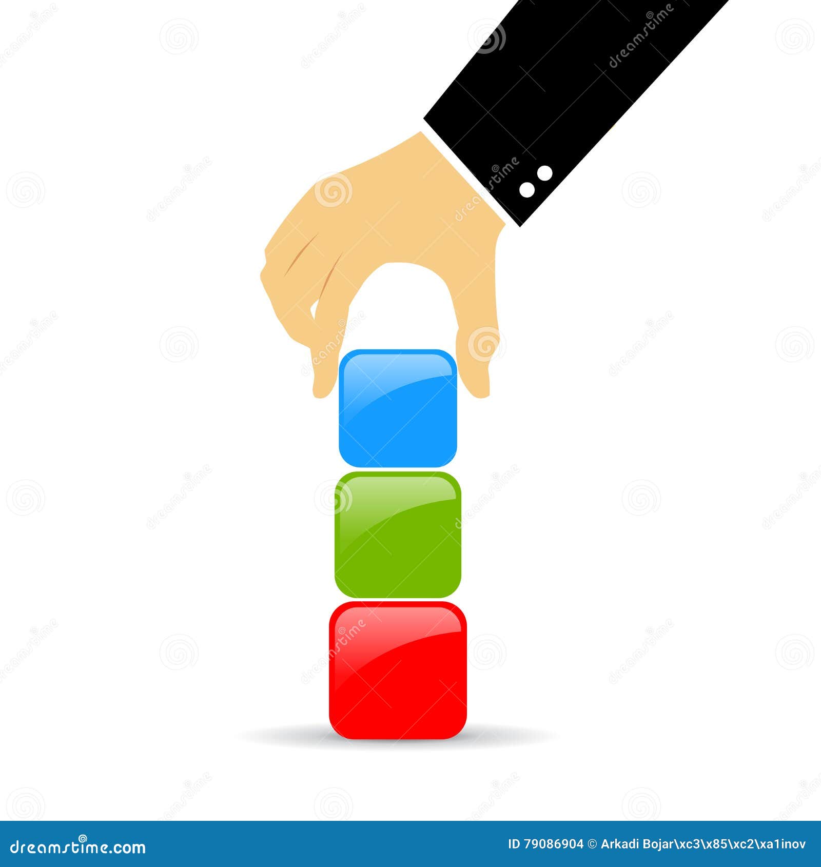 Making Toy Bricks Pyramid. Play Matching Pieces. Vector Simple ...