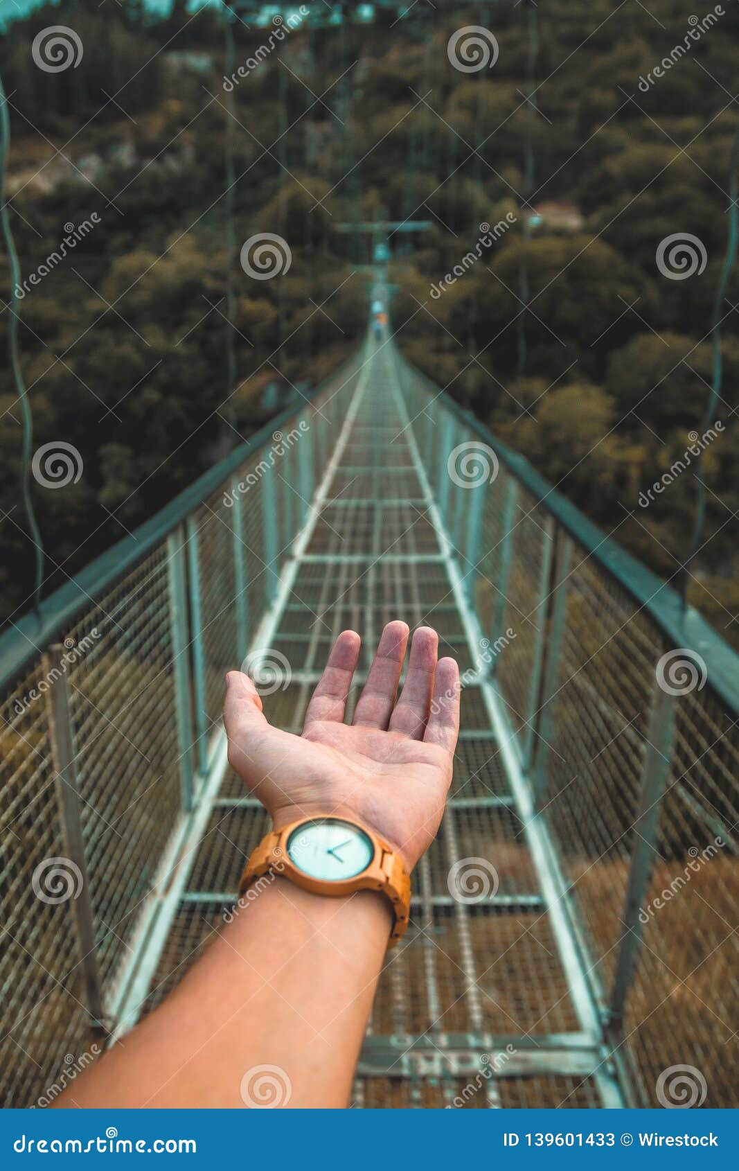 Hand on a bridge stock illustration. Illustration of help - 139601433