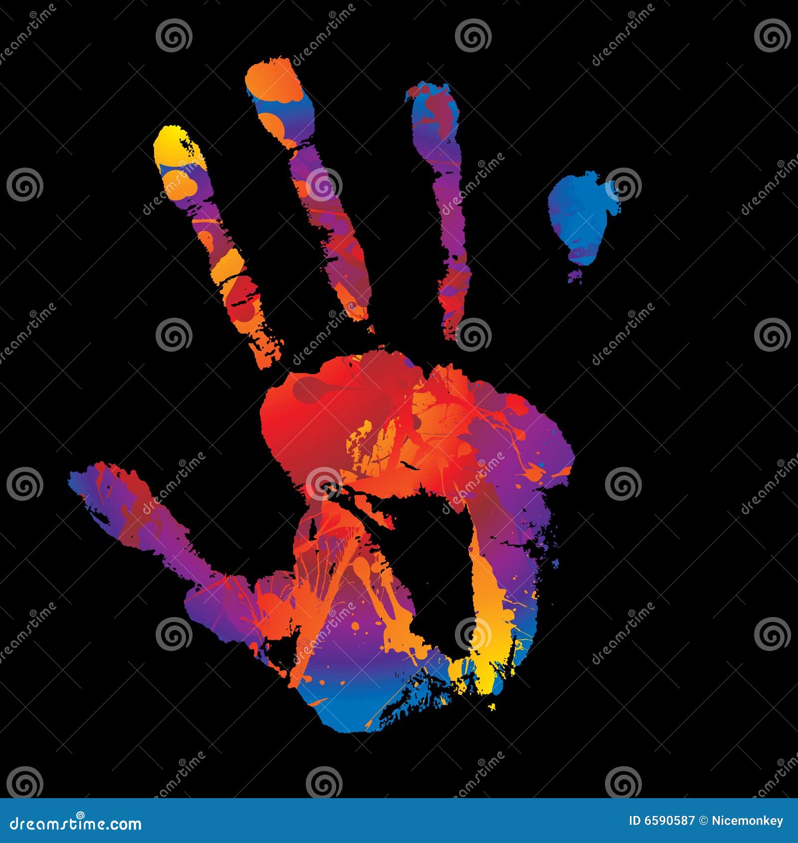 Hand bright stock vector. Illustration of spray, print - 6590587