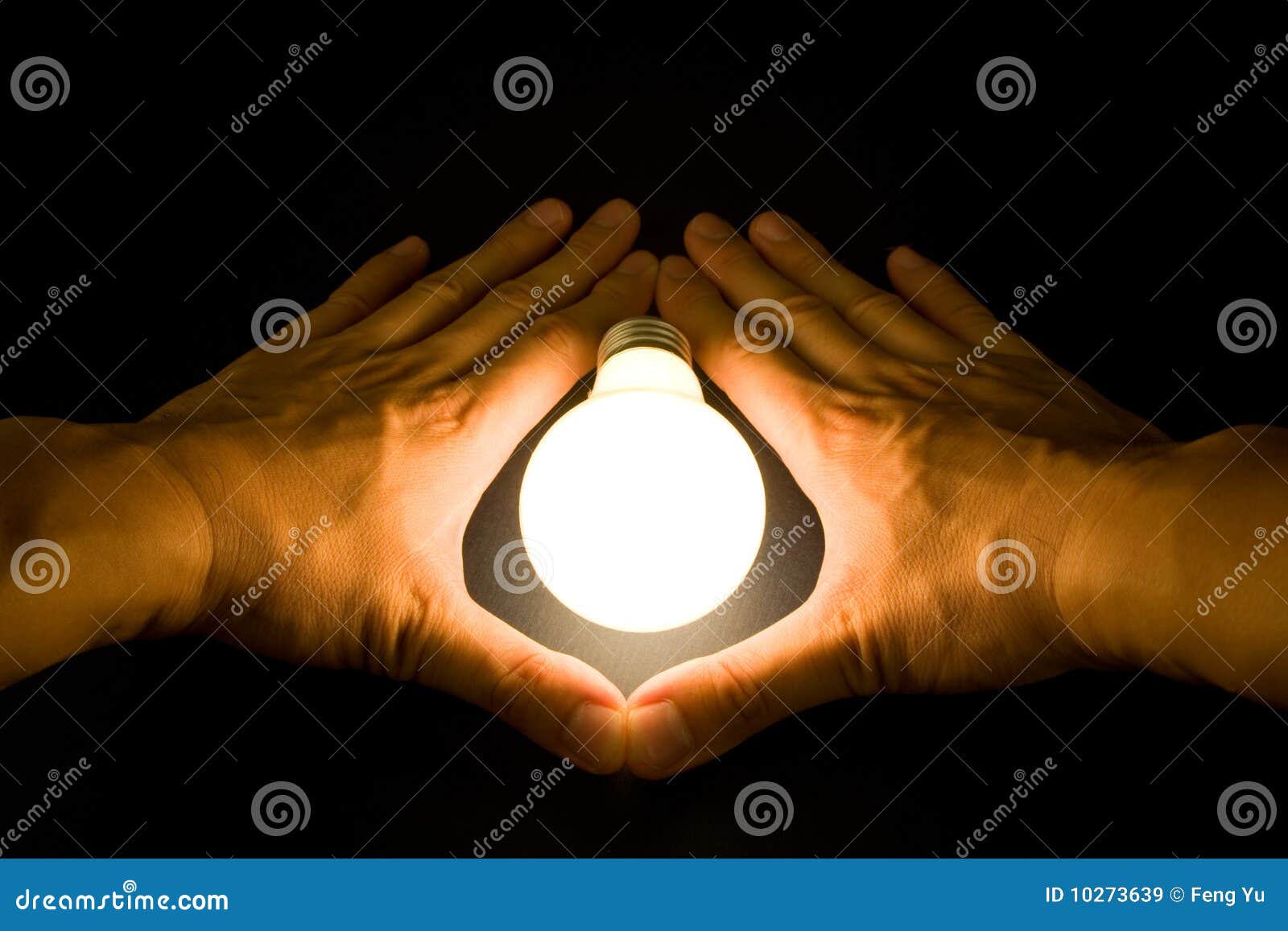 Hand and a Bright Light Bulb Stock Image - Image of solution, invention ...