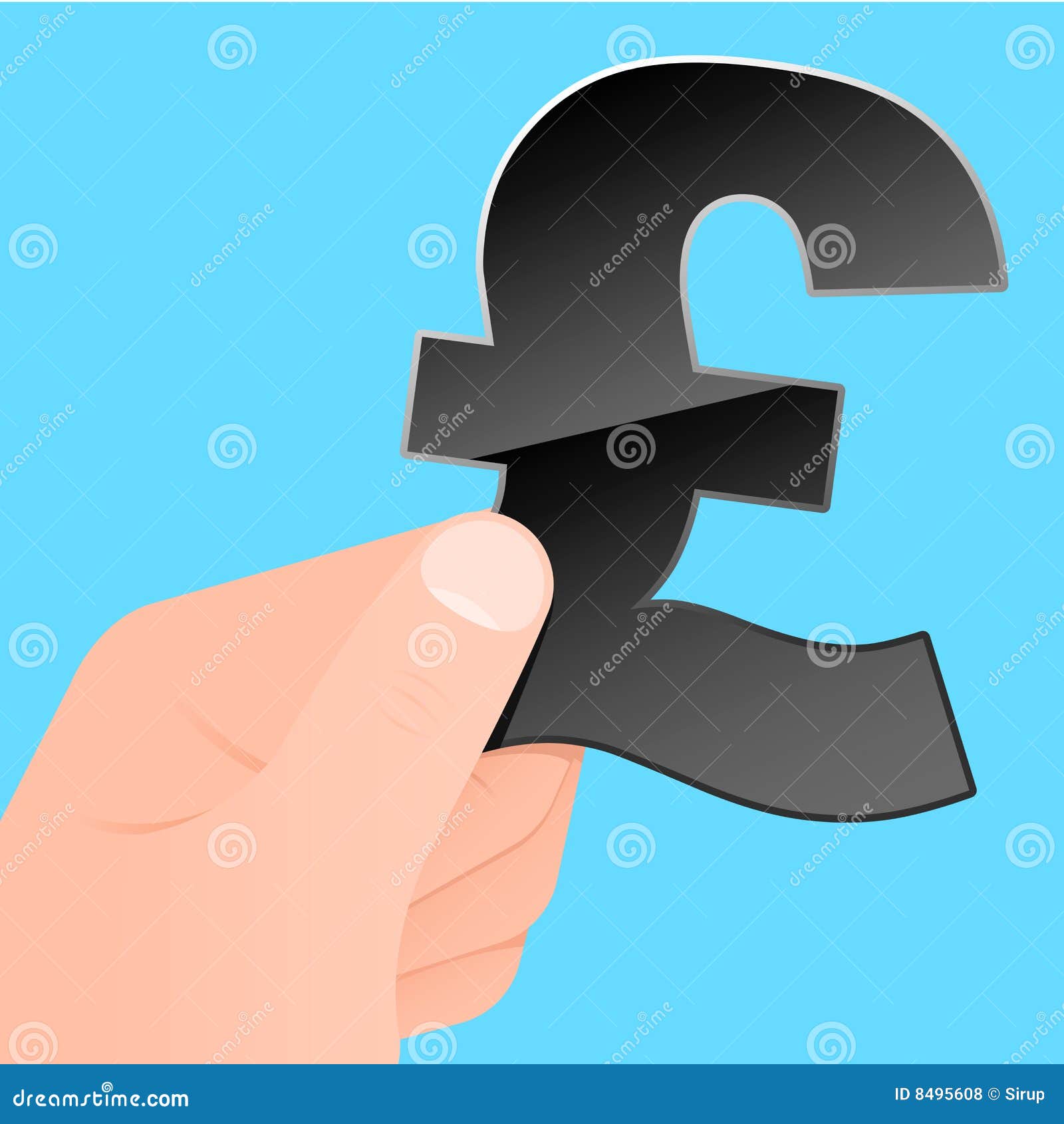 Hand with British Pound Symbol Stock Vector - Illustration of ...