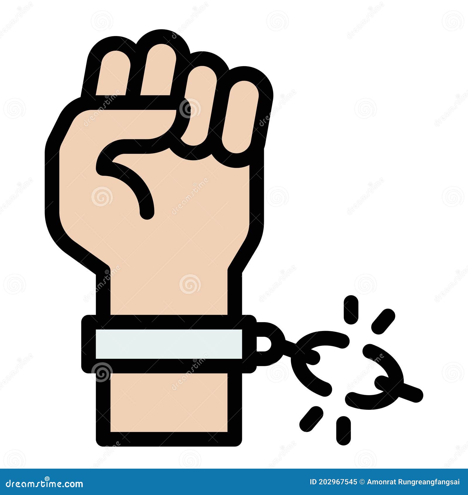 Hand with Broken Chain Icon, Protest Related Vector Stock Vector ...