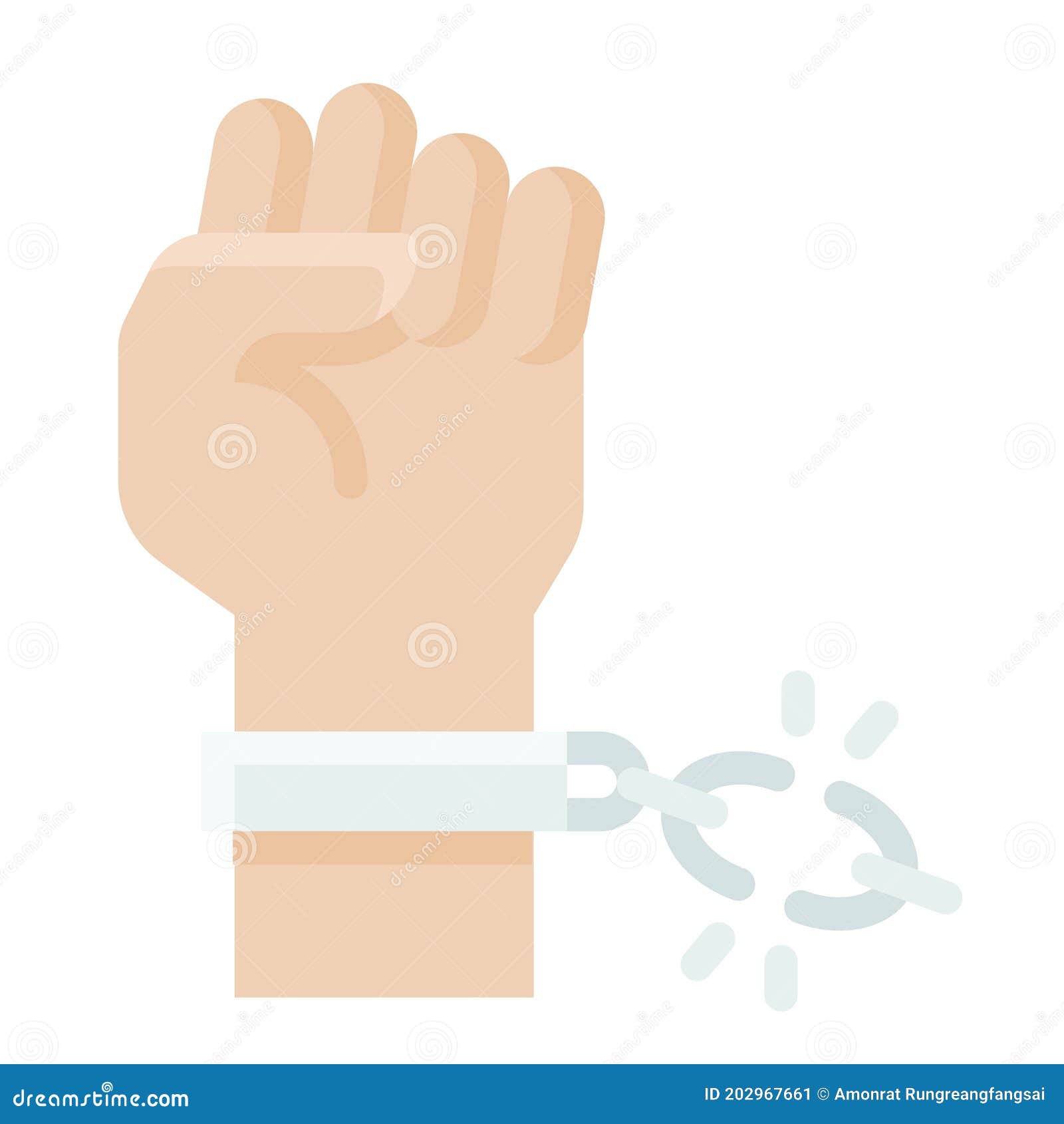 Hand with Broken Chain Icon, Protest Related Vector Stock Vector ...
