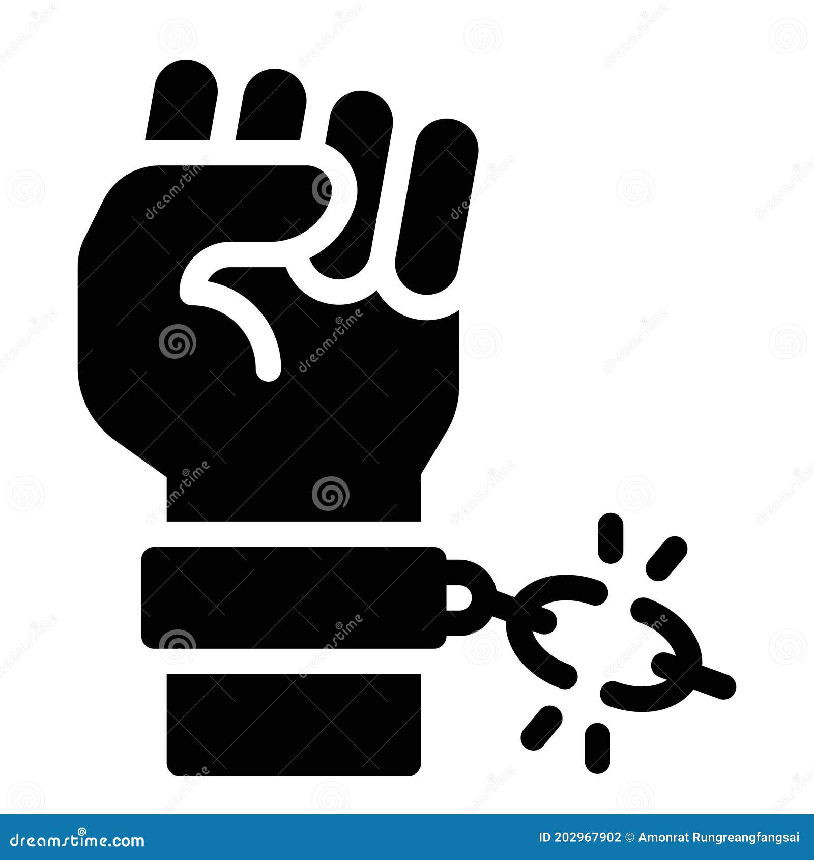 Hand with Broken Chain Icon, Protest Related Vector Stock Vector ...