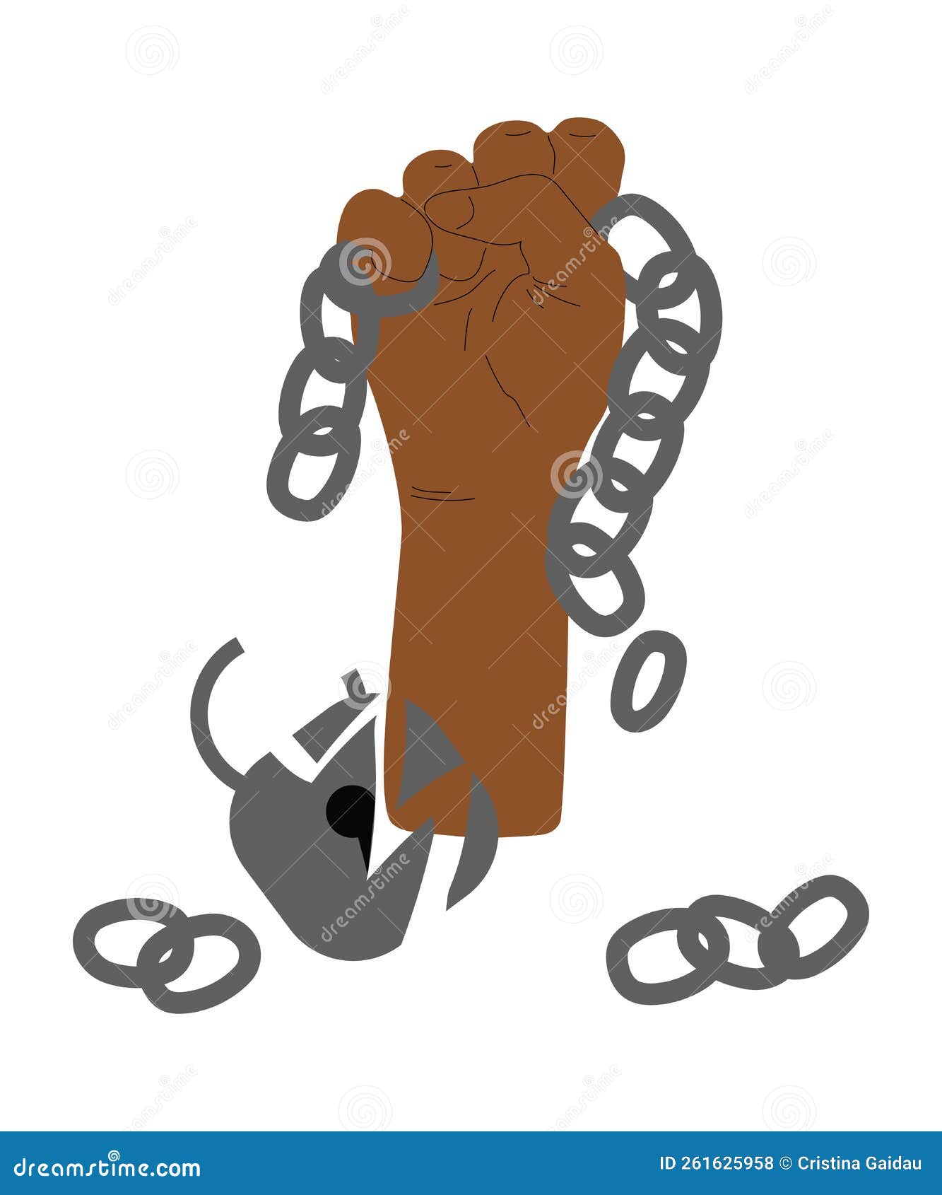 Hand Broken Chain and Lock Vector Illustration Stock Vector ...