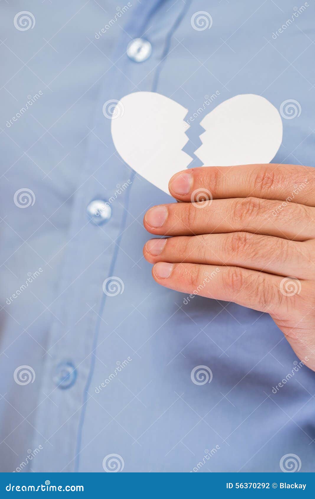 Hand with Broken Paper Heart Stock Photo - Image of heart, love: 56370292