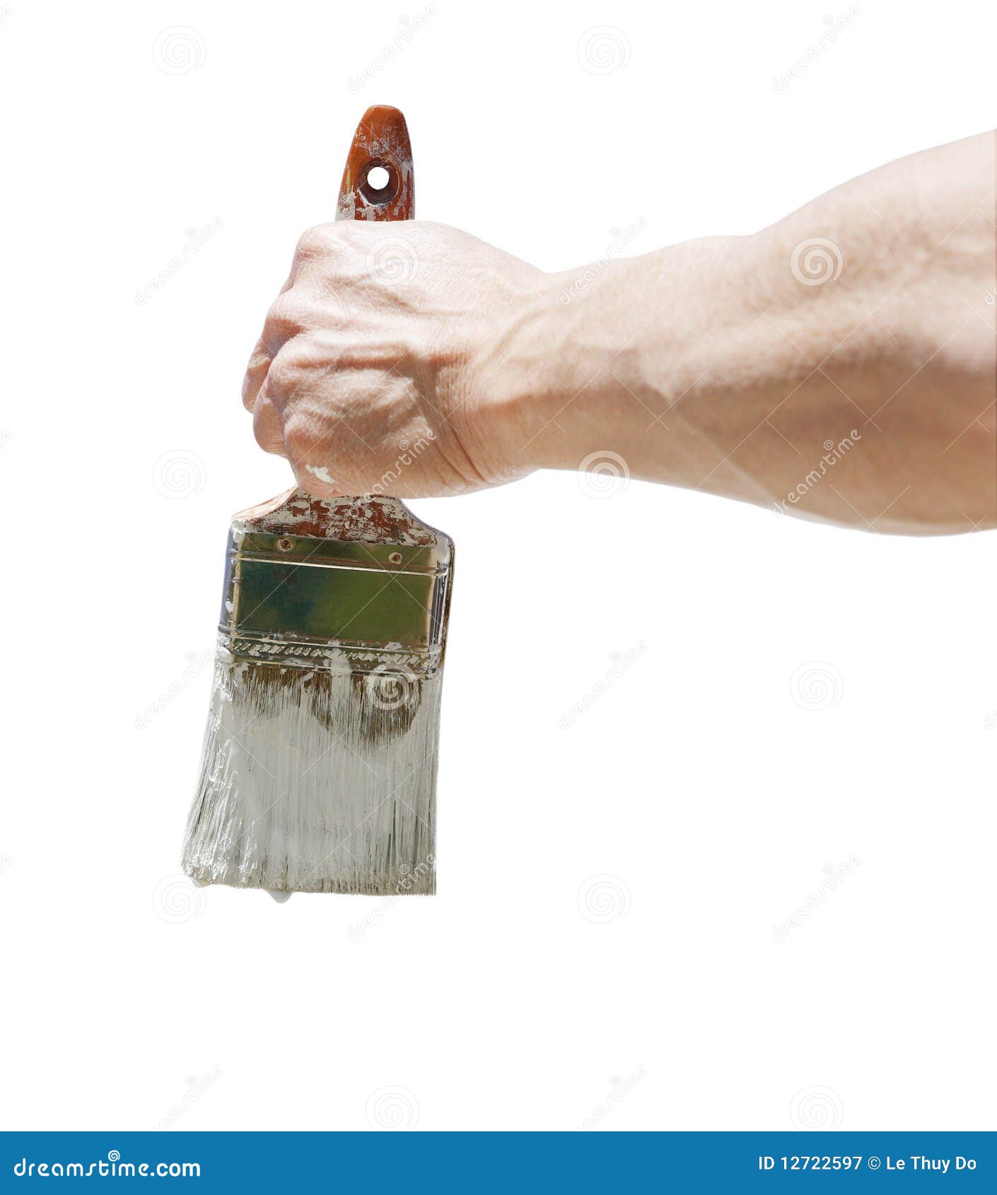 Hand and Brush stock image. Image of background, paint - 12722597