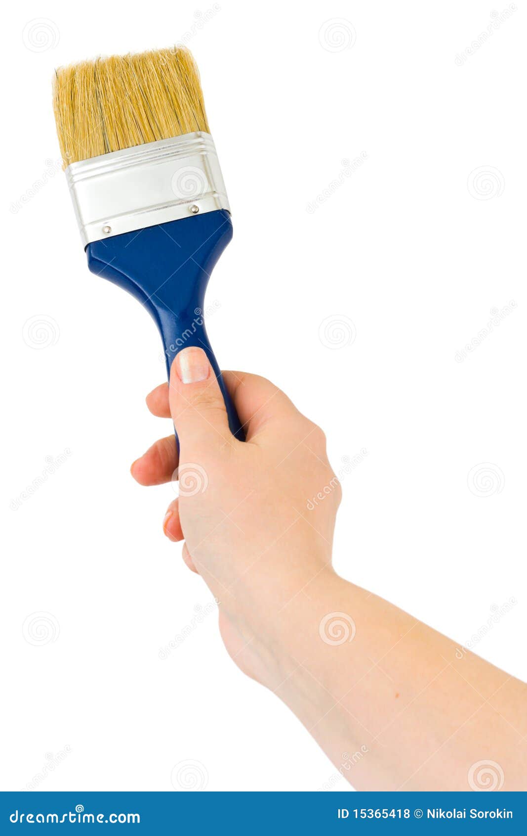 Hand with brush stock photo. Image of improvement, paintings - 15365418
