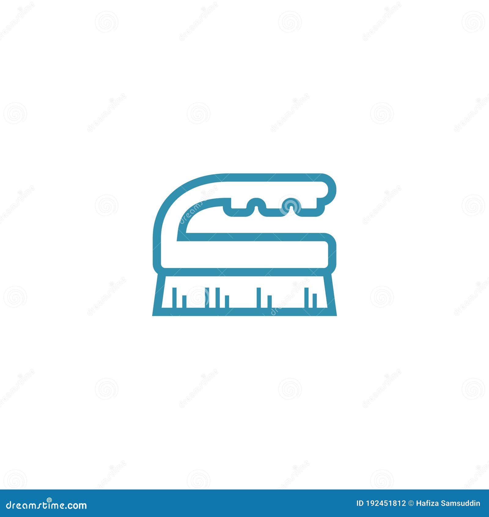 Hand Brush Blue Outline Vector. Vector Illustration Decorative Design ...