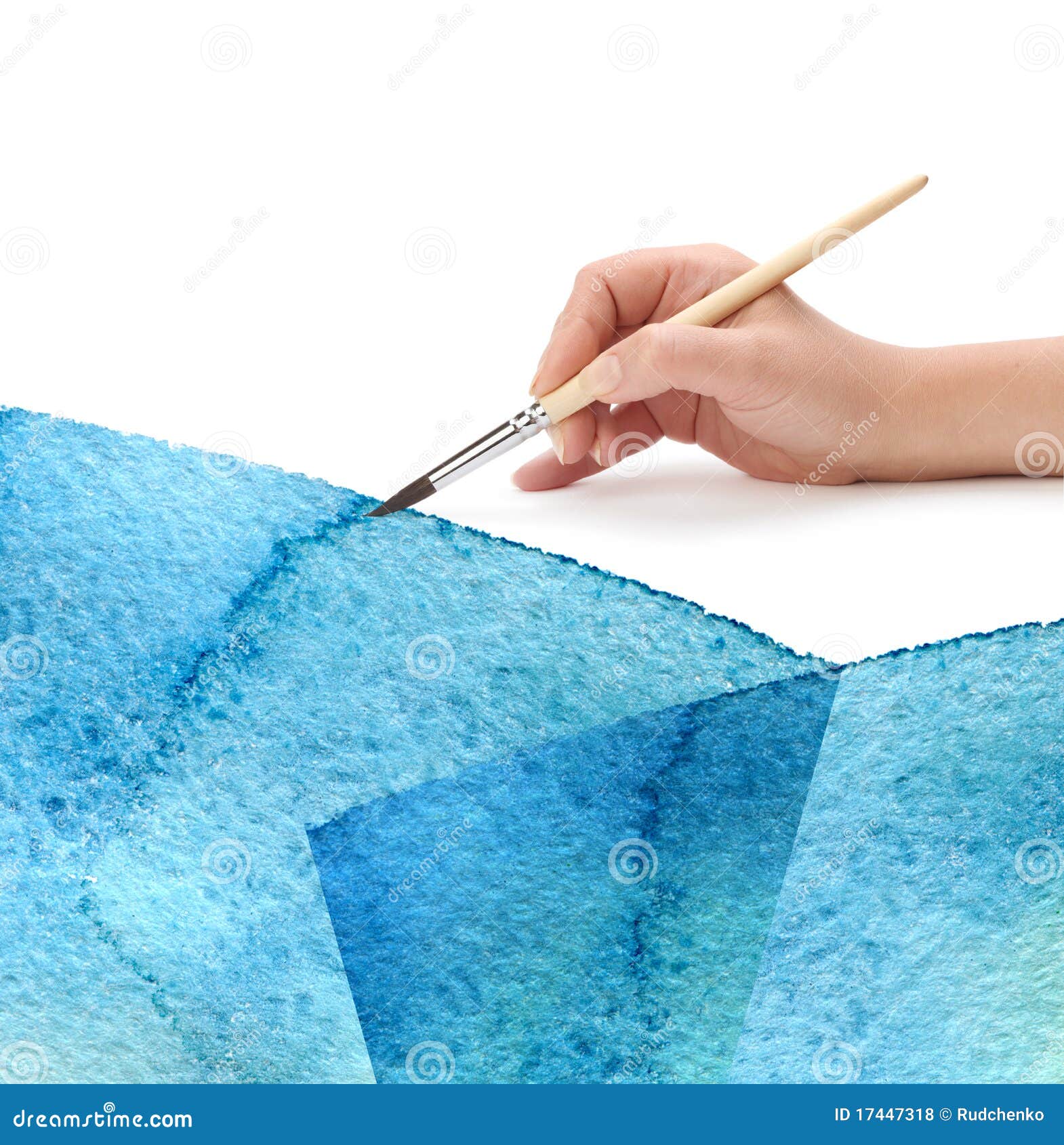 Hand with brush and paint stock photo. Image of texture - 17447318