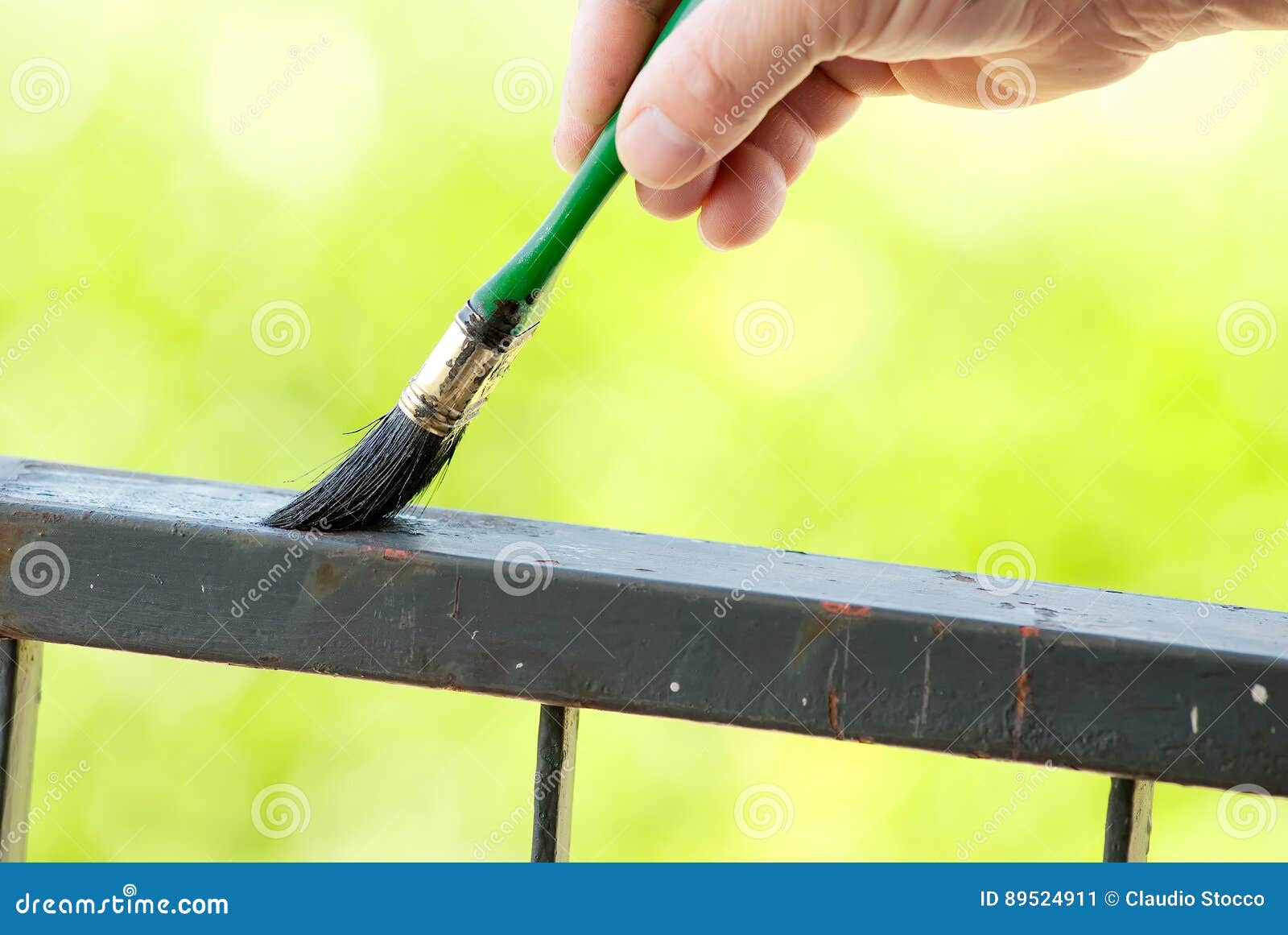 Hand with brush painting stock image. Image of painting - 89524911