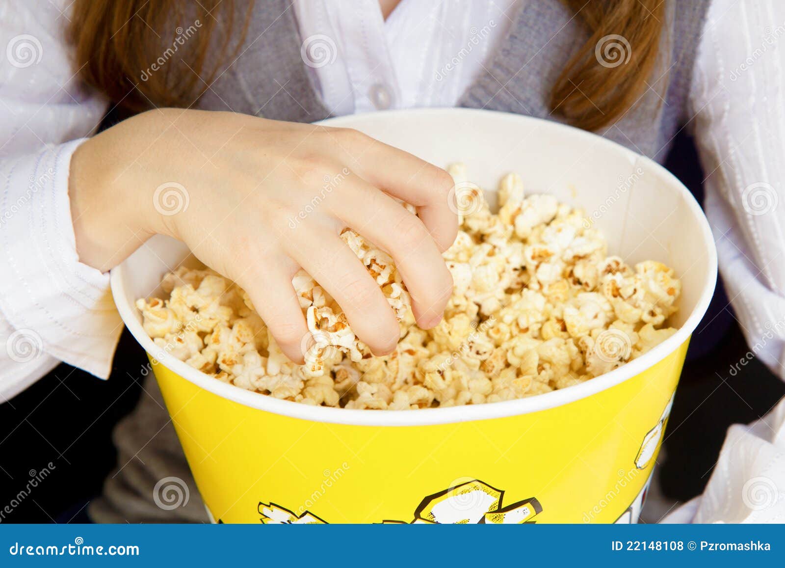 Hand in a Bucket of Popcorn Stock Photo - Image of popcorn, tasty: 22148108