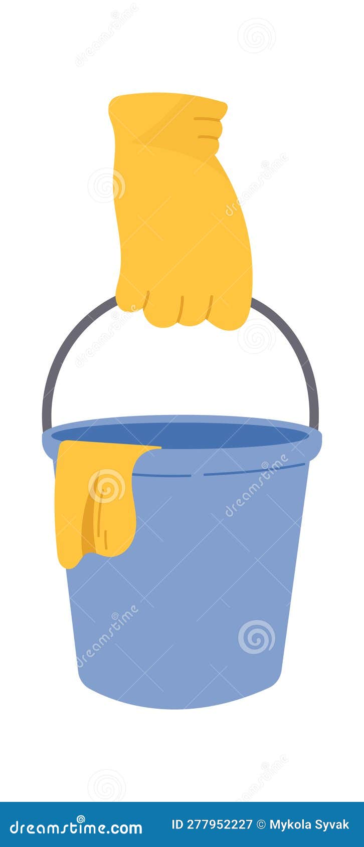 Hand with Bucket stock vector. Illustration of clean - 277952227