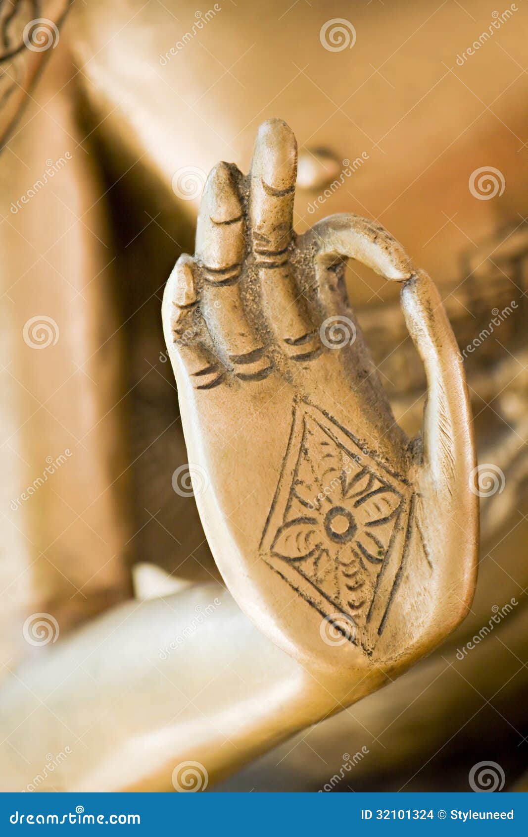 Hand of Buddha statue stock photo. Image of indian, tranquil - 32101324