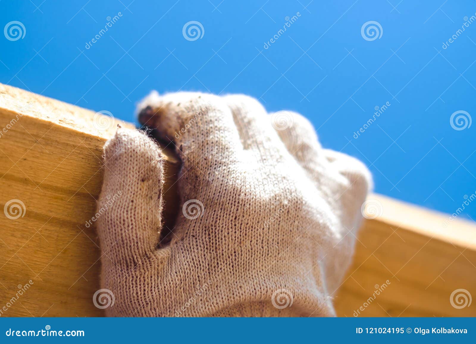 The Hand of the Builder on Board Stock Image - Image of needlework ...