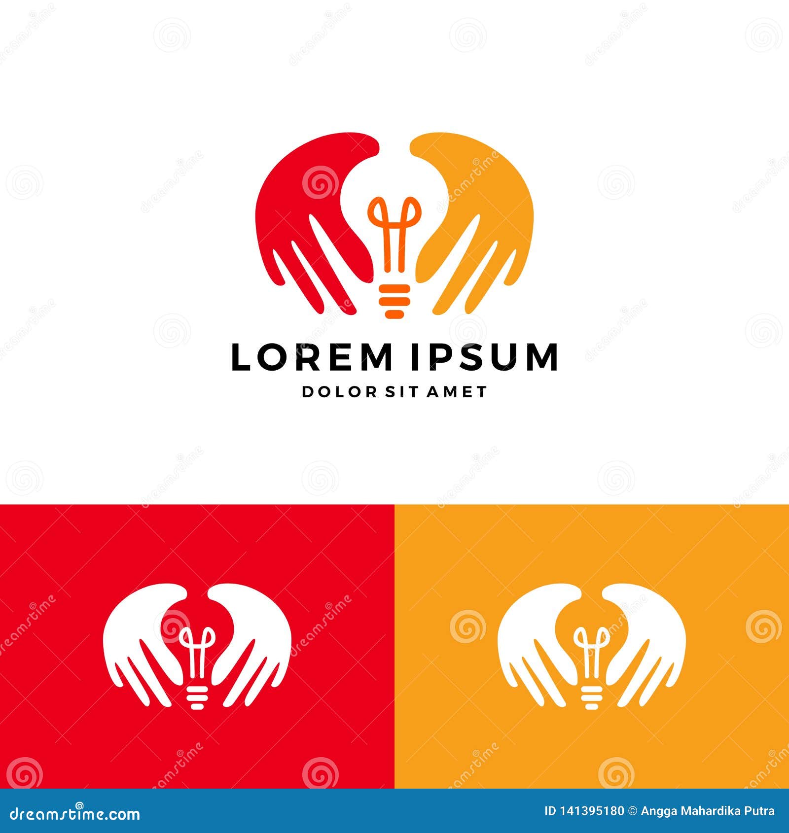 Hand bulb lamp logo vector stock illustration. Illustration of abstract ...
