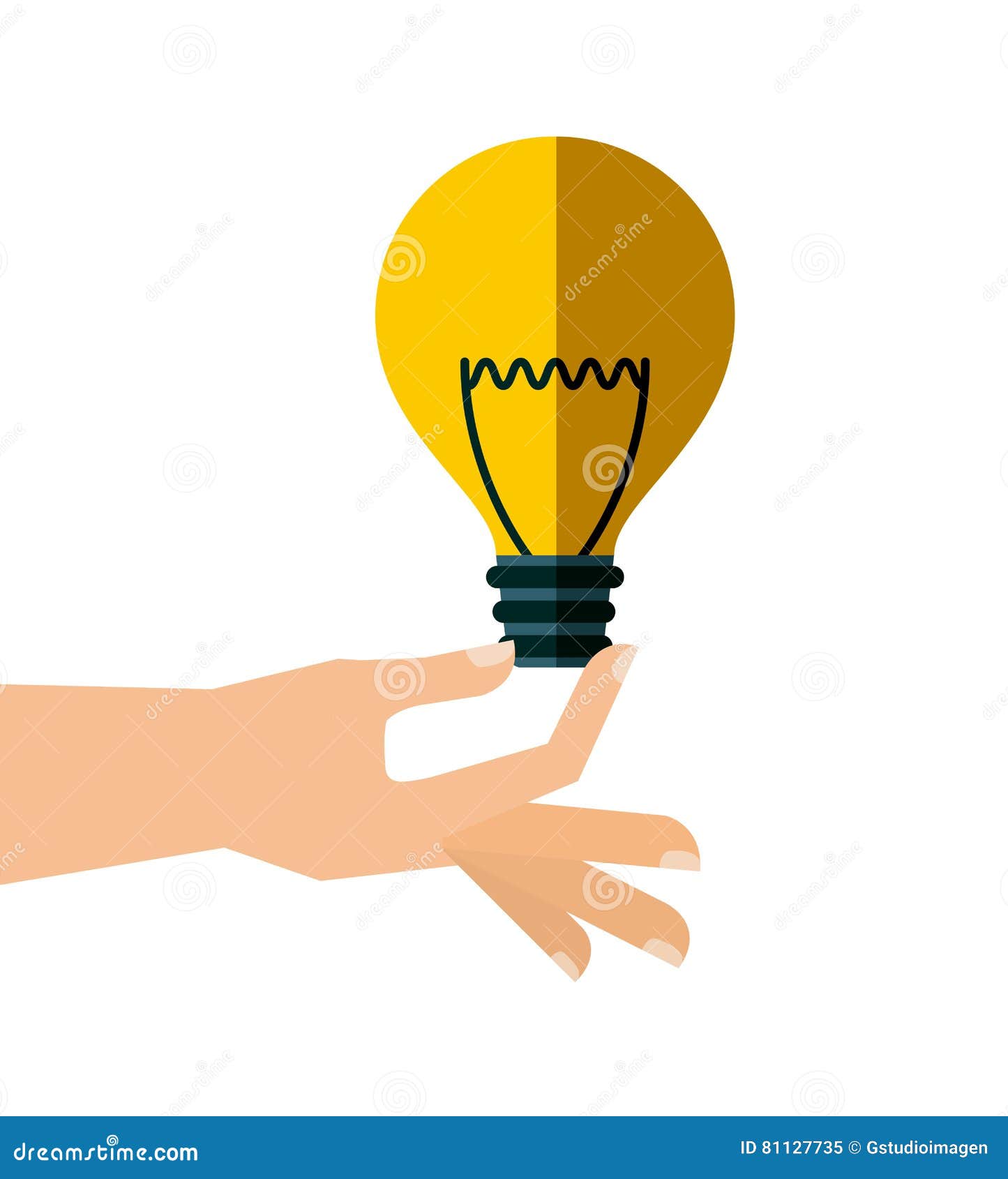 Hand with bulb light stock vector. Illustration of electrical - 81127735