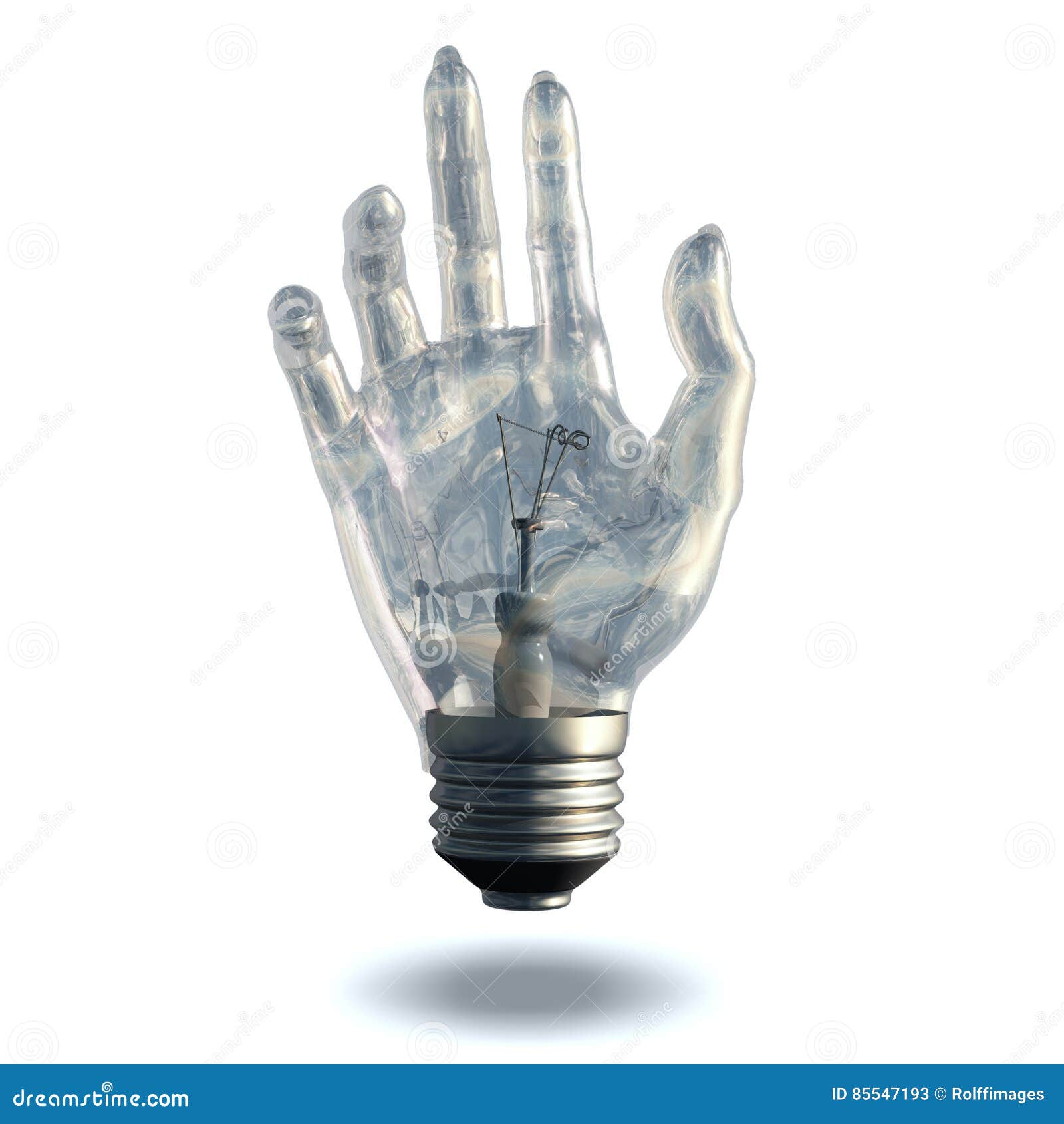 Hand bulb on white stock illustration. Illustration of power - 85547193