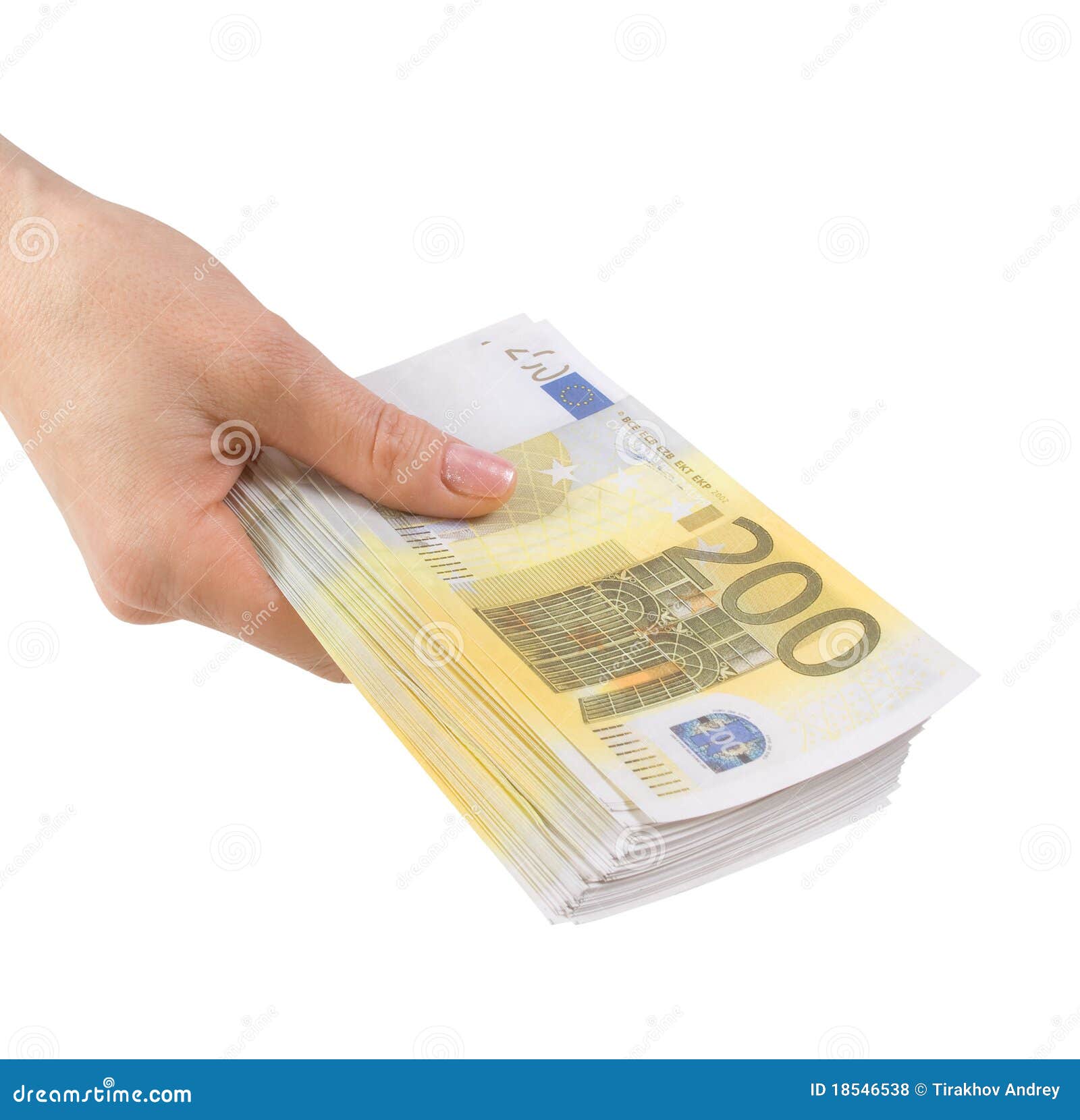 Hand with a Bundle of Banknotes Stock Photo - Image of number, currency ...