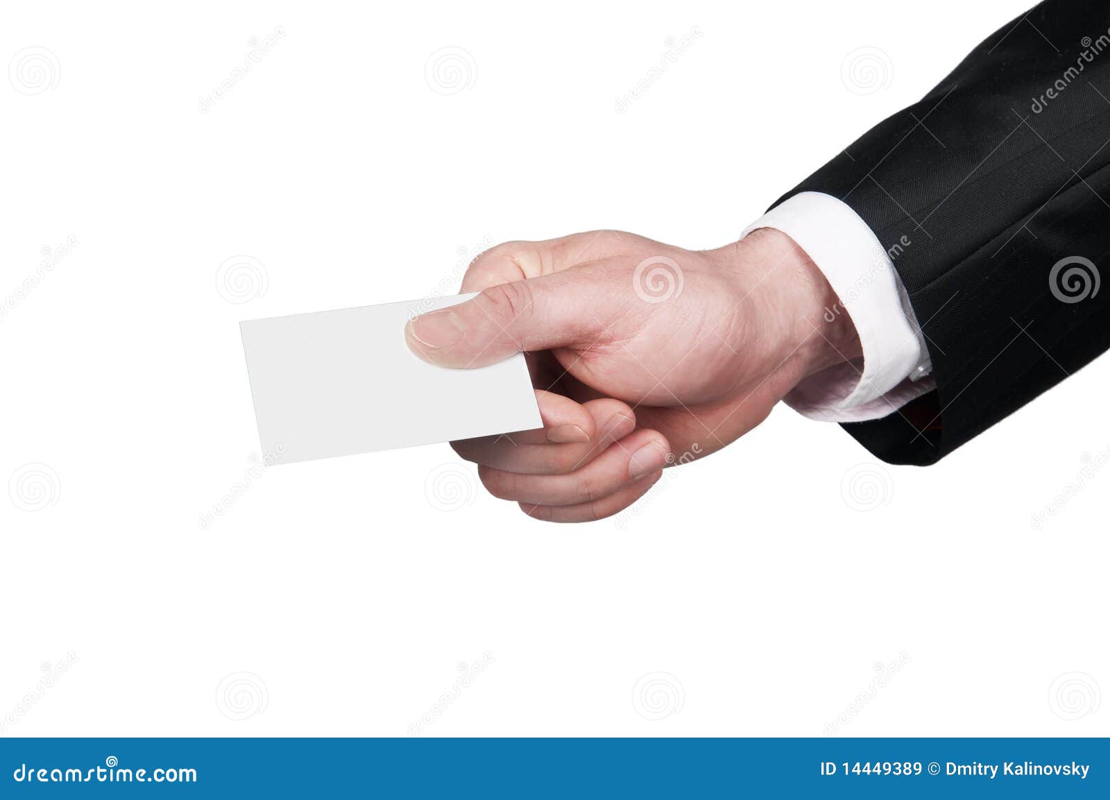 Hand with business card stock image. Image of isolated - 14449389