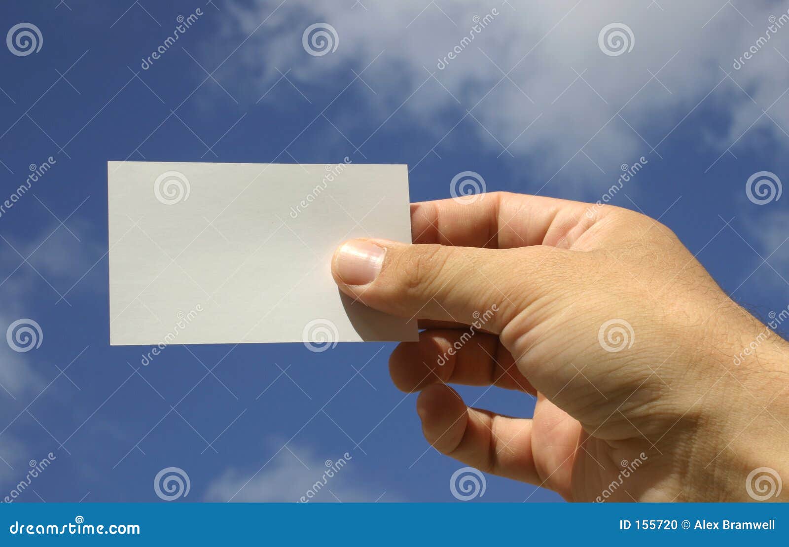Hand and Business Card stock photo. Image of finger, blue - 155720