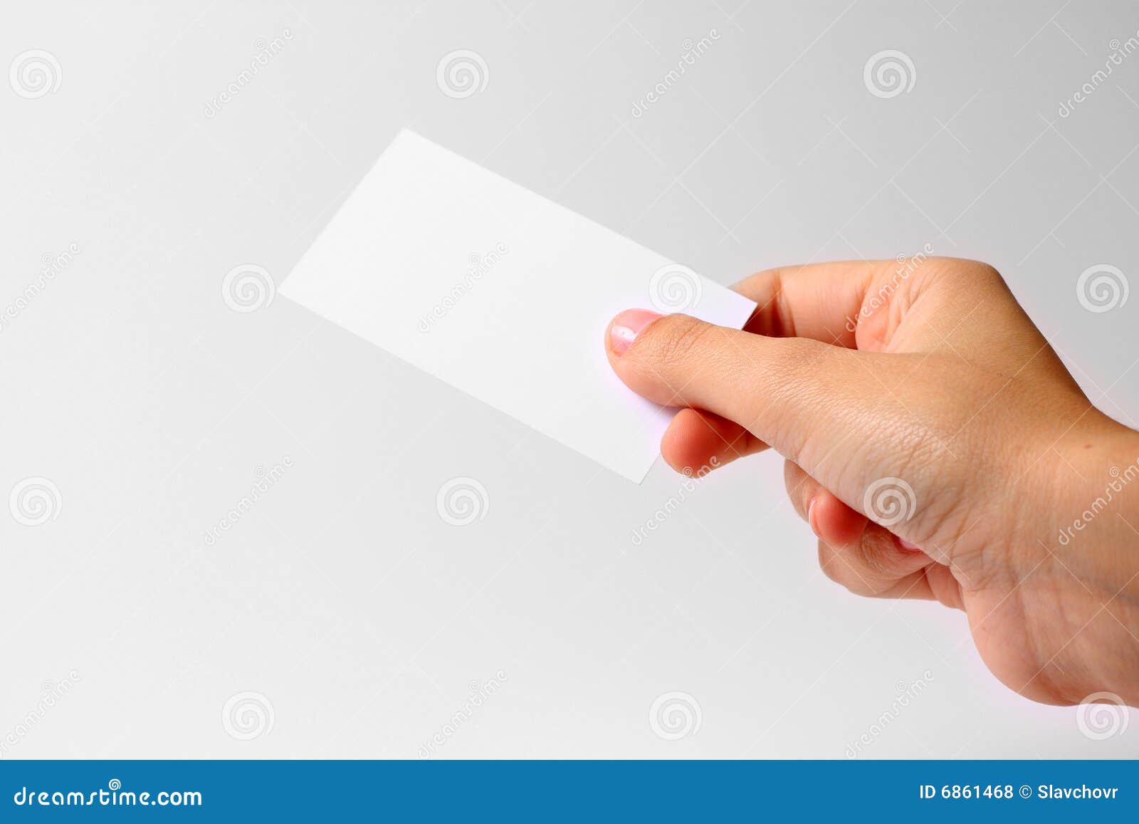 Hand with business card stock photo. Image of isolated - 6861468