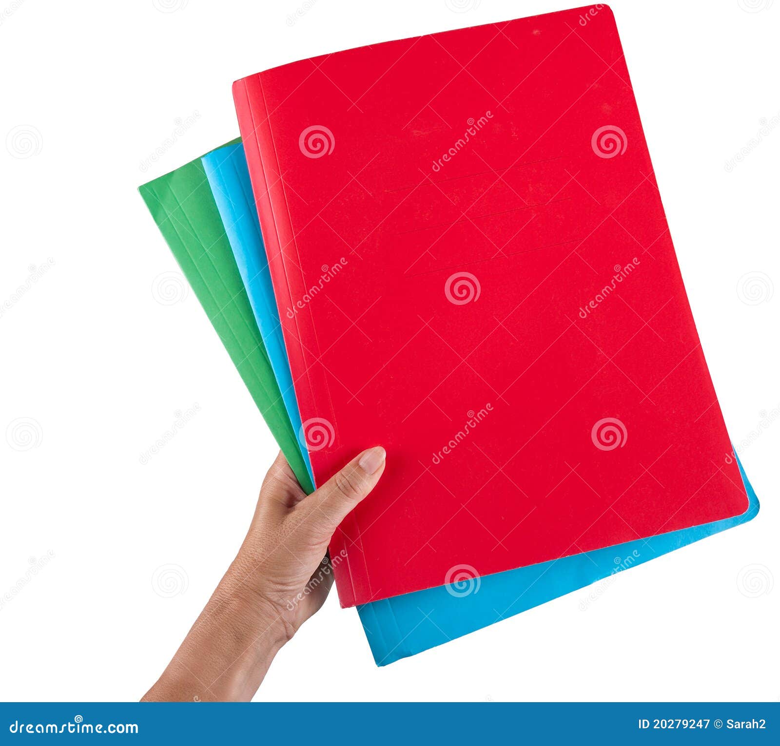 Hand with Business Document Folders - Isolated Stock Image - Image of ...