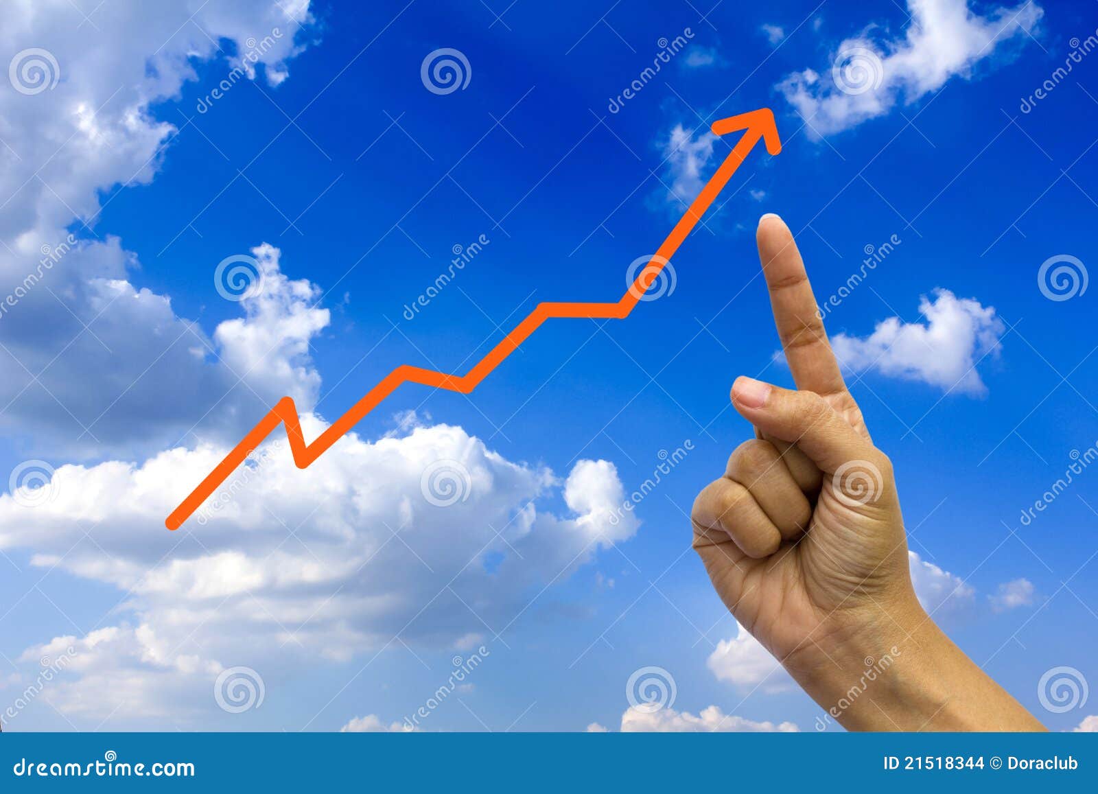 Hand and business graph. stock photo. Image of plan, lift - 21518344