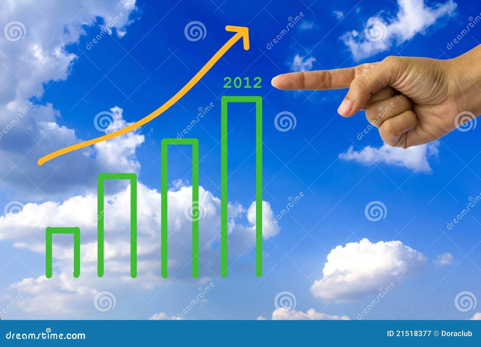 Hand and business graph. stock image. Image of chart - 21518377