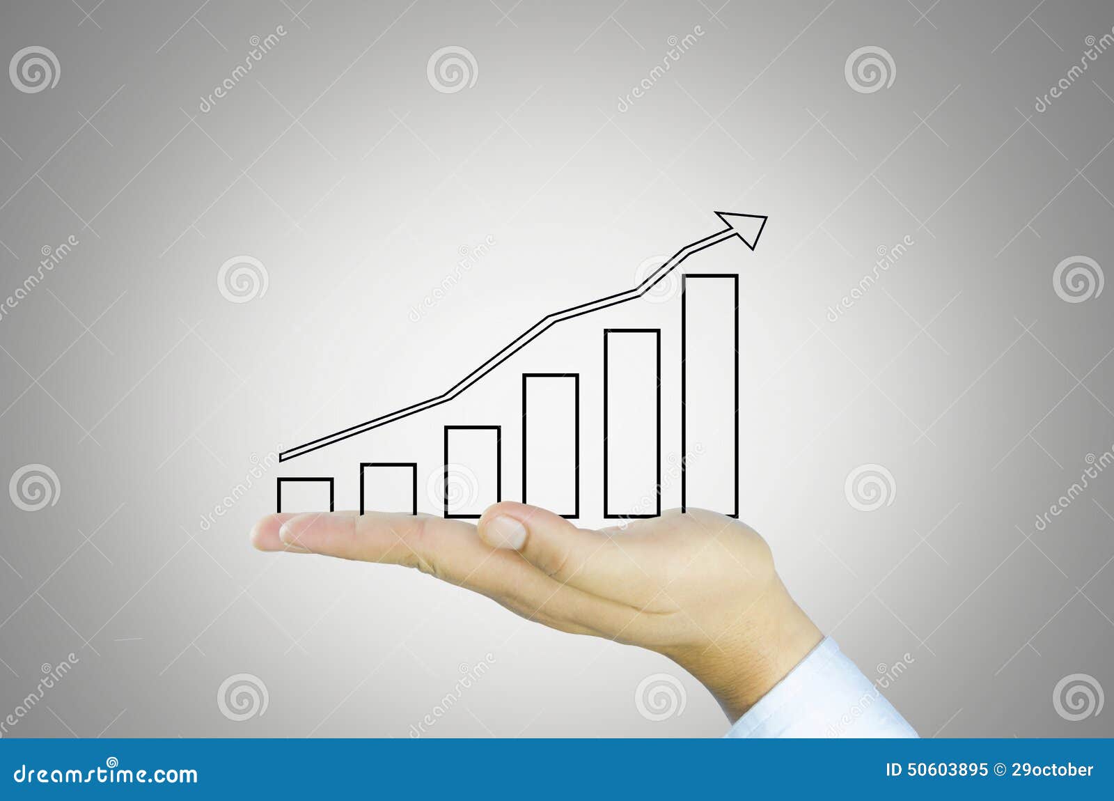 Hand with business graph stock image. Image of business - 50603895