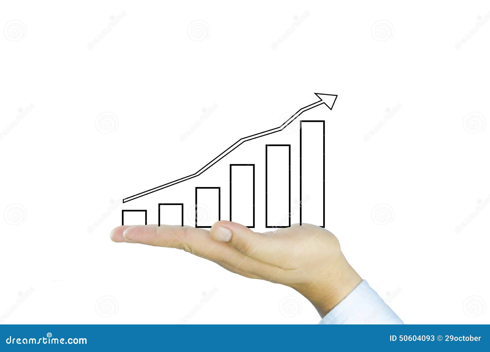Hand with business graph stock image. Image of hand, touch - 50604093