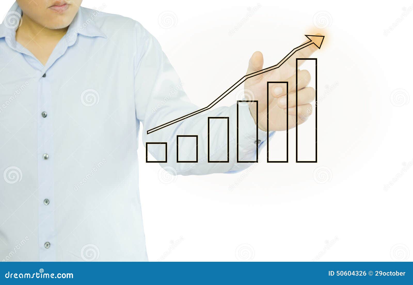 Hand with business graph stock photo. Image of growth - 50604326