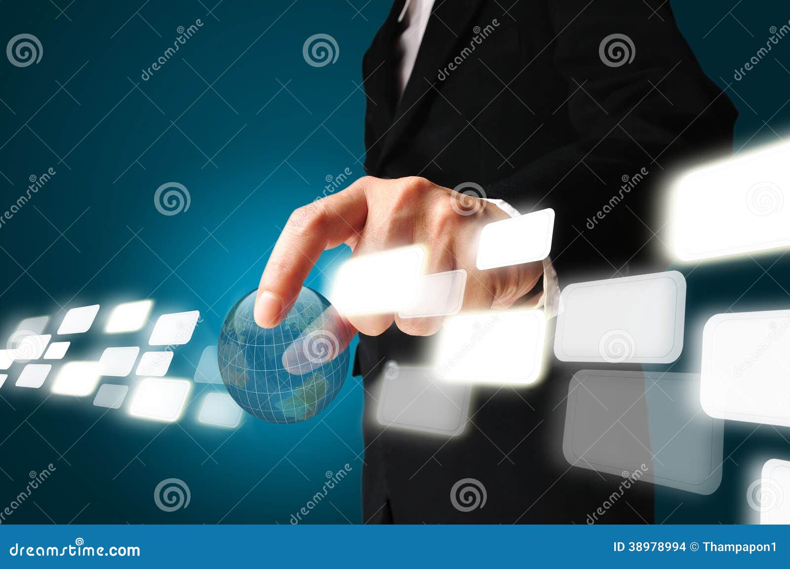 Hand of Business Man Pick Earth Globe Stock Photo - Image of plant ...
