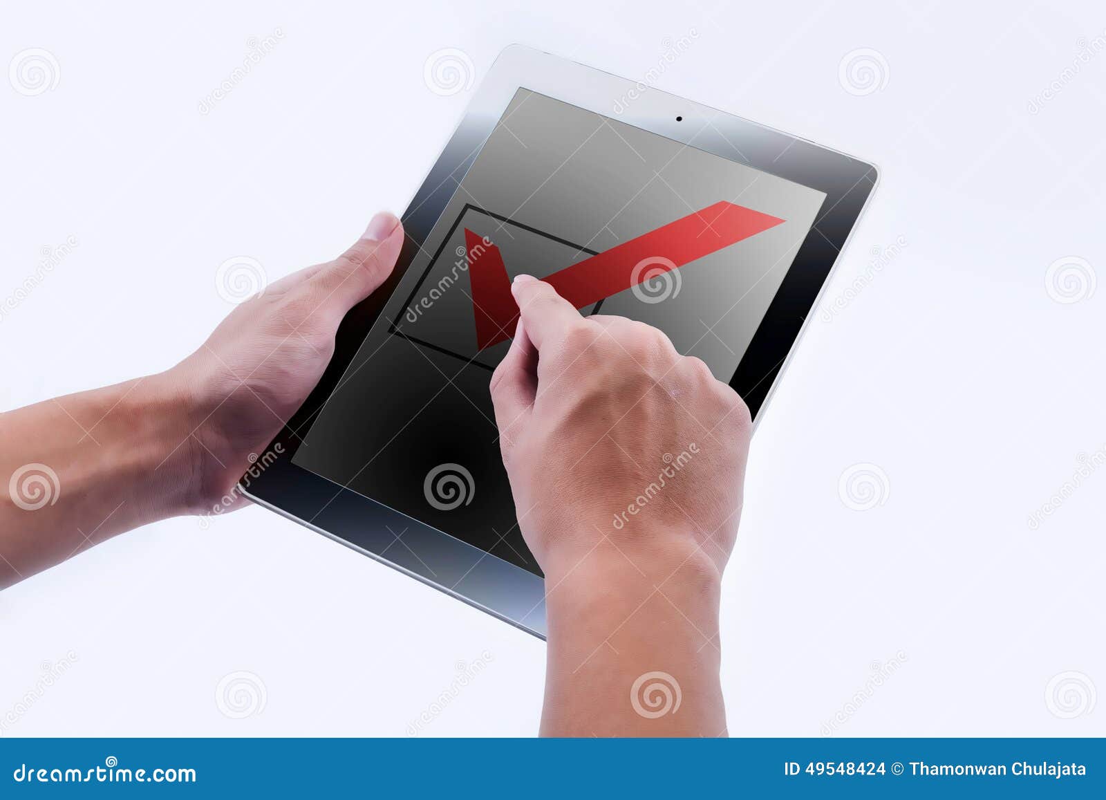 Hand of Business Man Point Check Mark Stock Photo - Image of finger ...