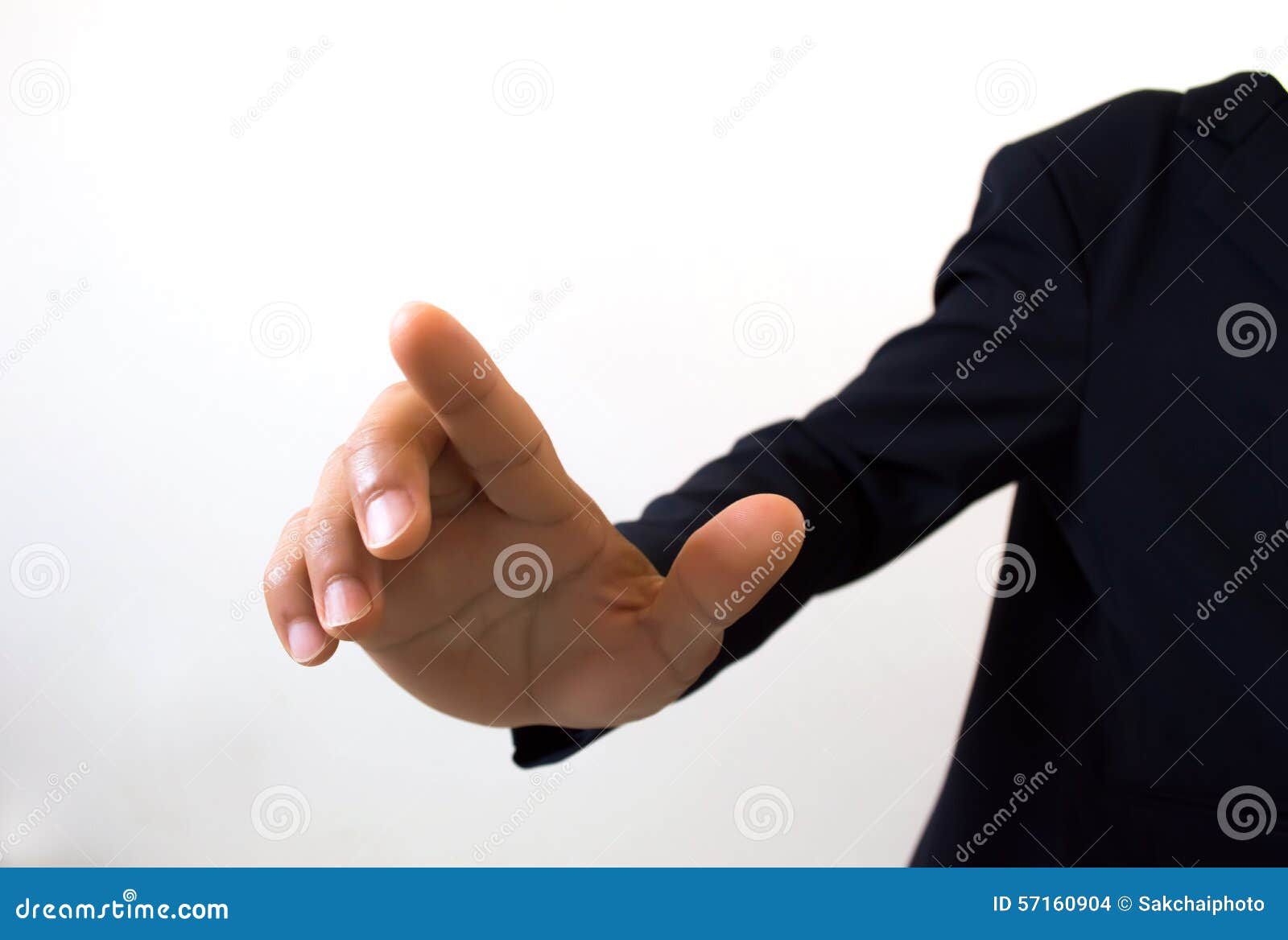 Hand Business Man Pushing on a Touch Screen Interface Stock Photo ...