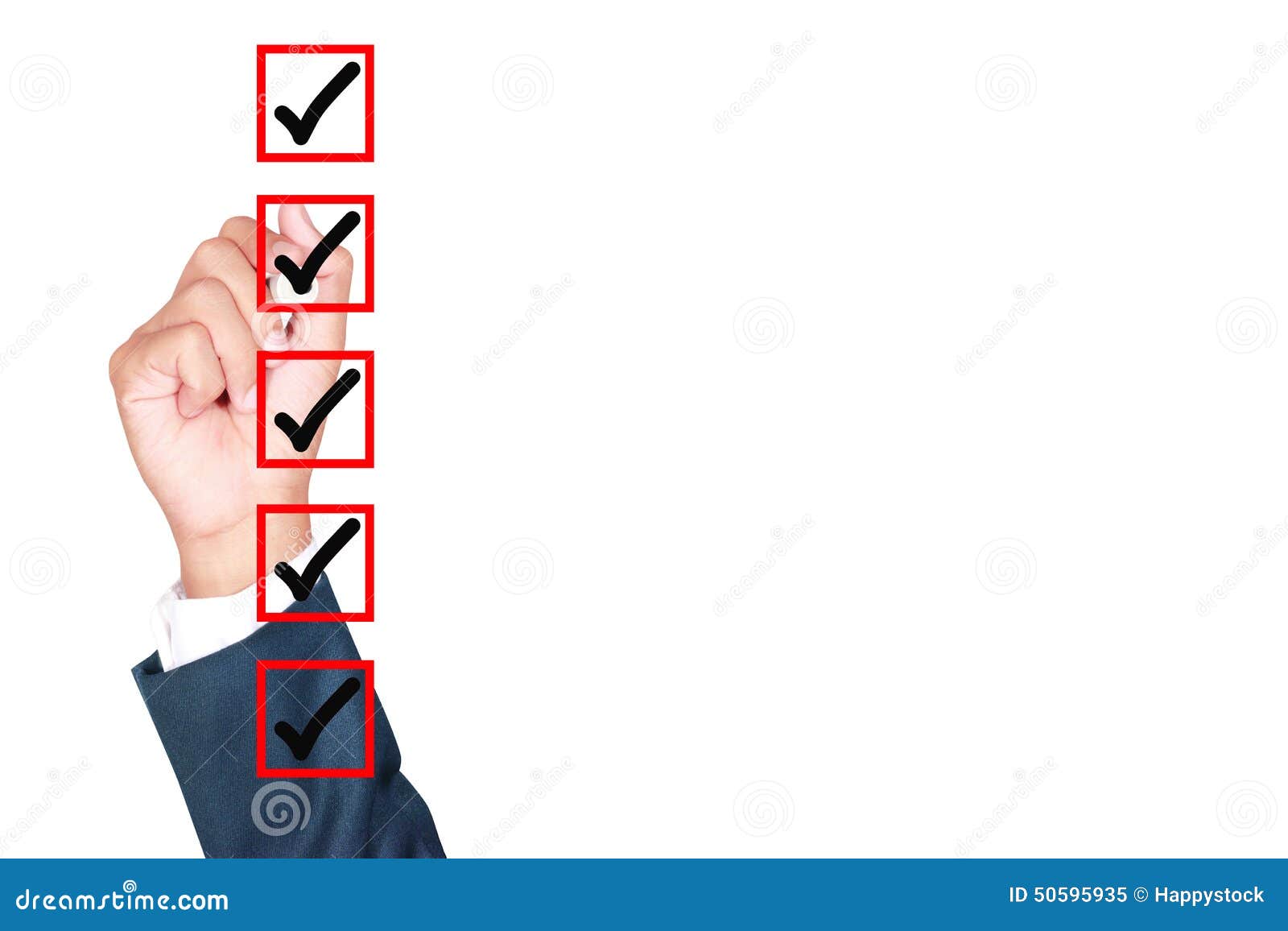 Hand Business Man Tick Check Box Stock Image - Image of background ...