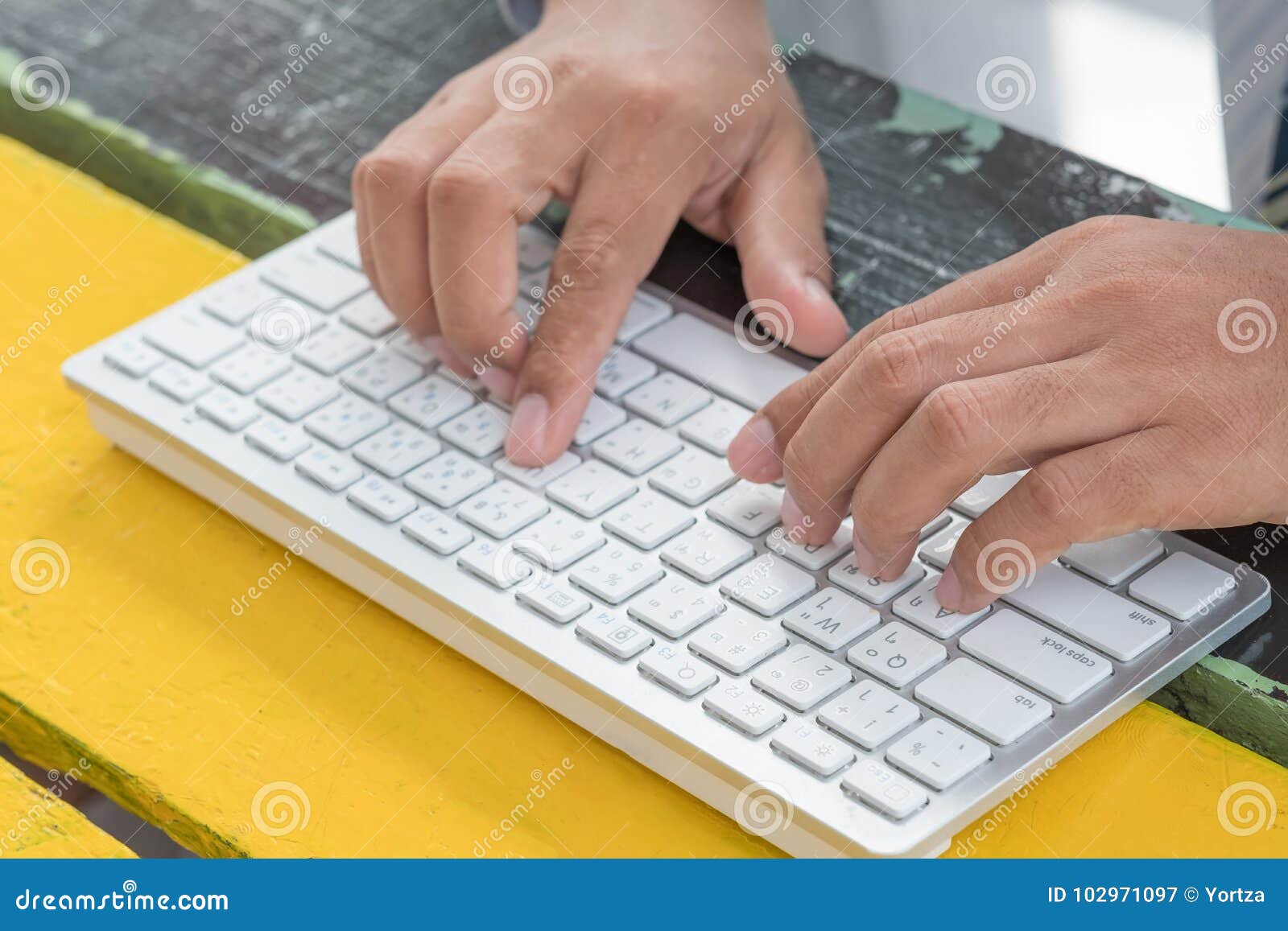 Hand and keyboard stock image. Image of communication - 102971097
