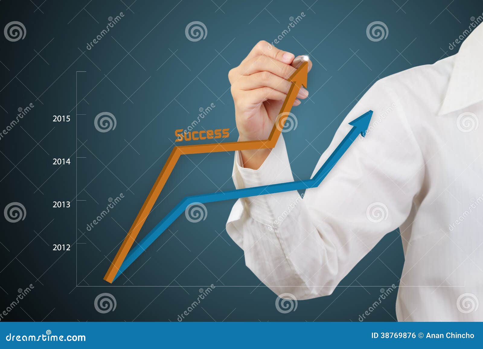 Hand of Business Man Write on the Virtual Screen. Stock Photo - Image ...