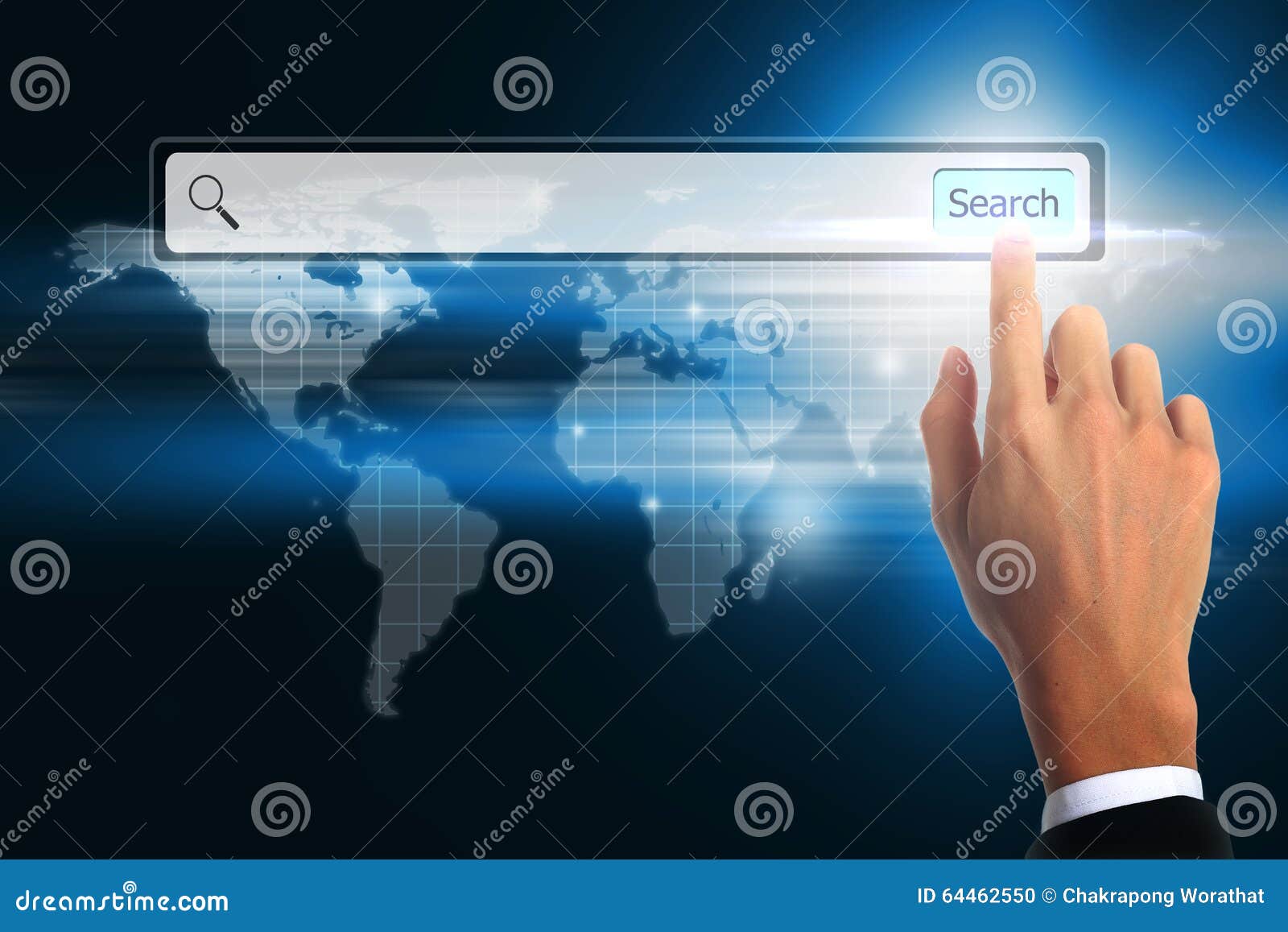 Hand Business Touching Bar Search. World Wide Web Stock Photo - Image ...