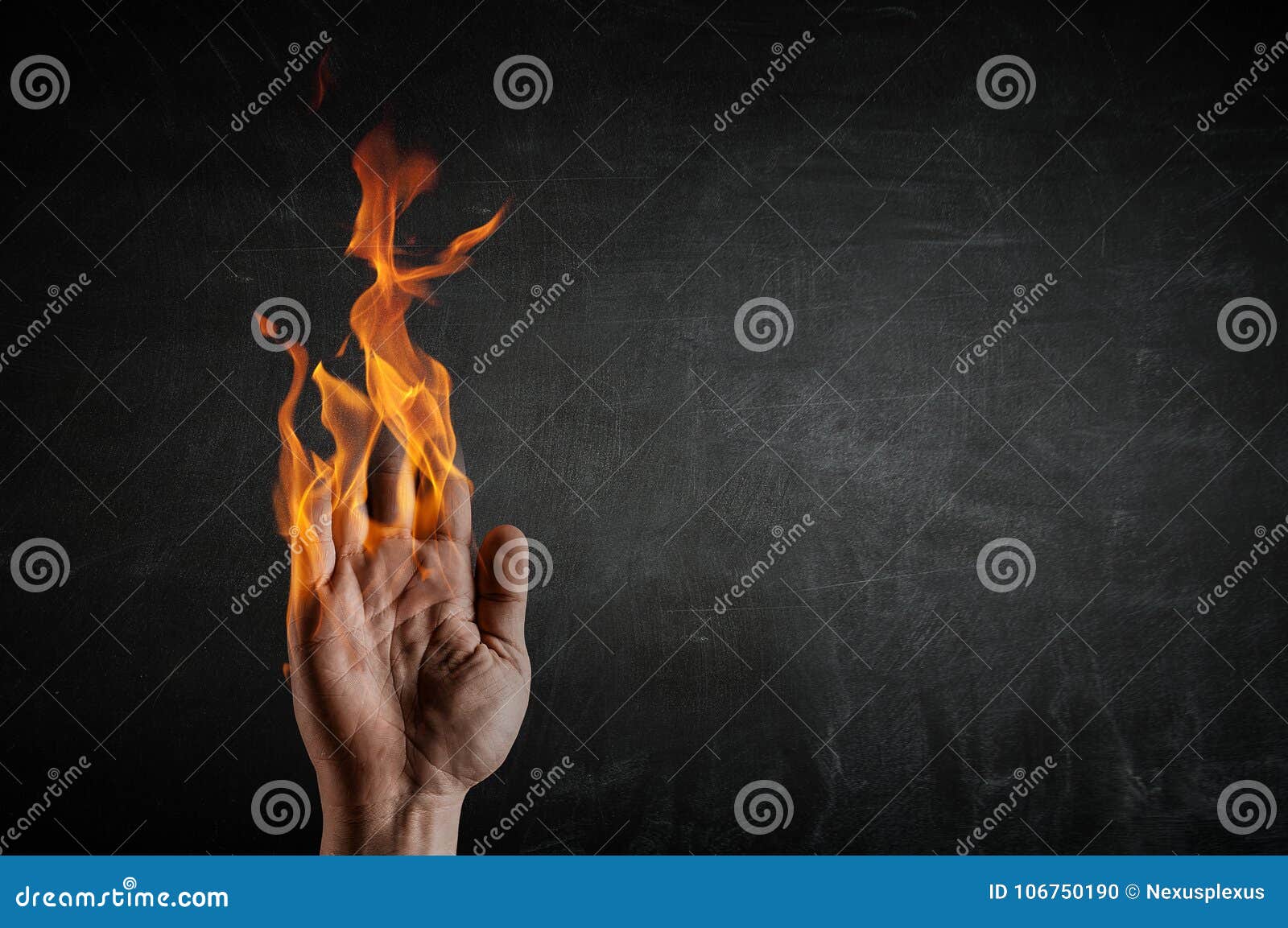 Fire burning in his hands stock photo. Image of consultant - 106750190