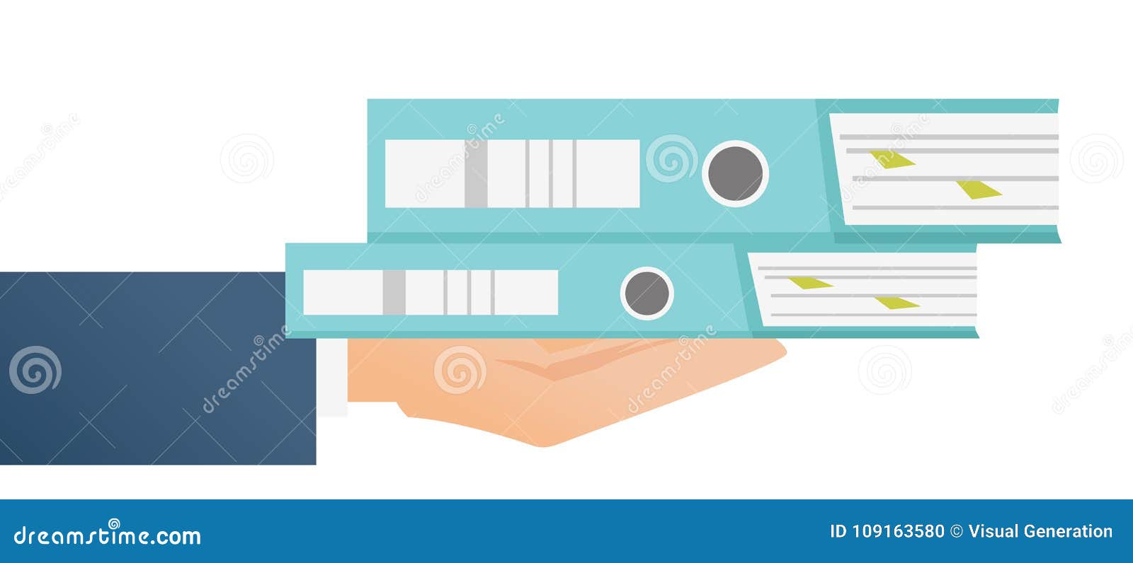 Stack Folders. Colorful Office Documents. Binders Paper Vector ...