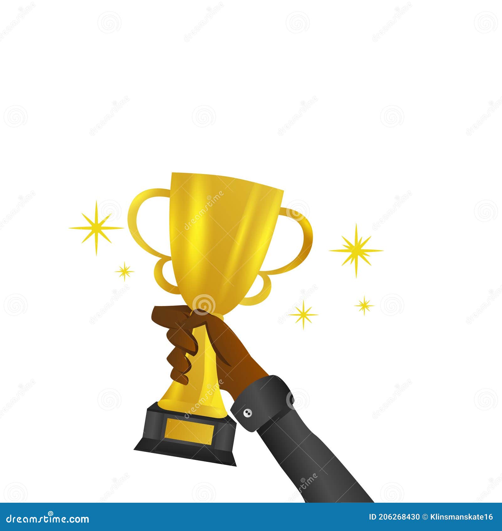 Hand Businessman Holding Trophy Design Vector Stock Illustration ...
