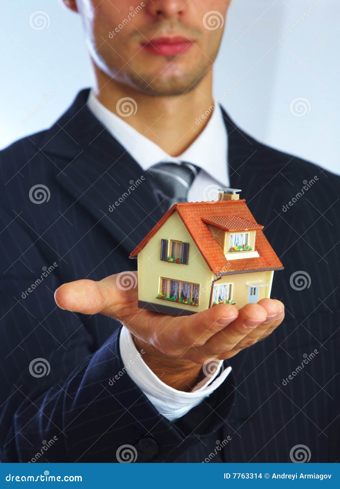 Hand of the Businessman with the House Stock Photo - Image of human ...