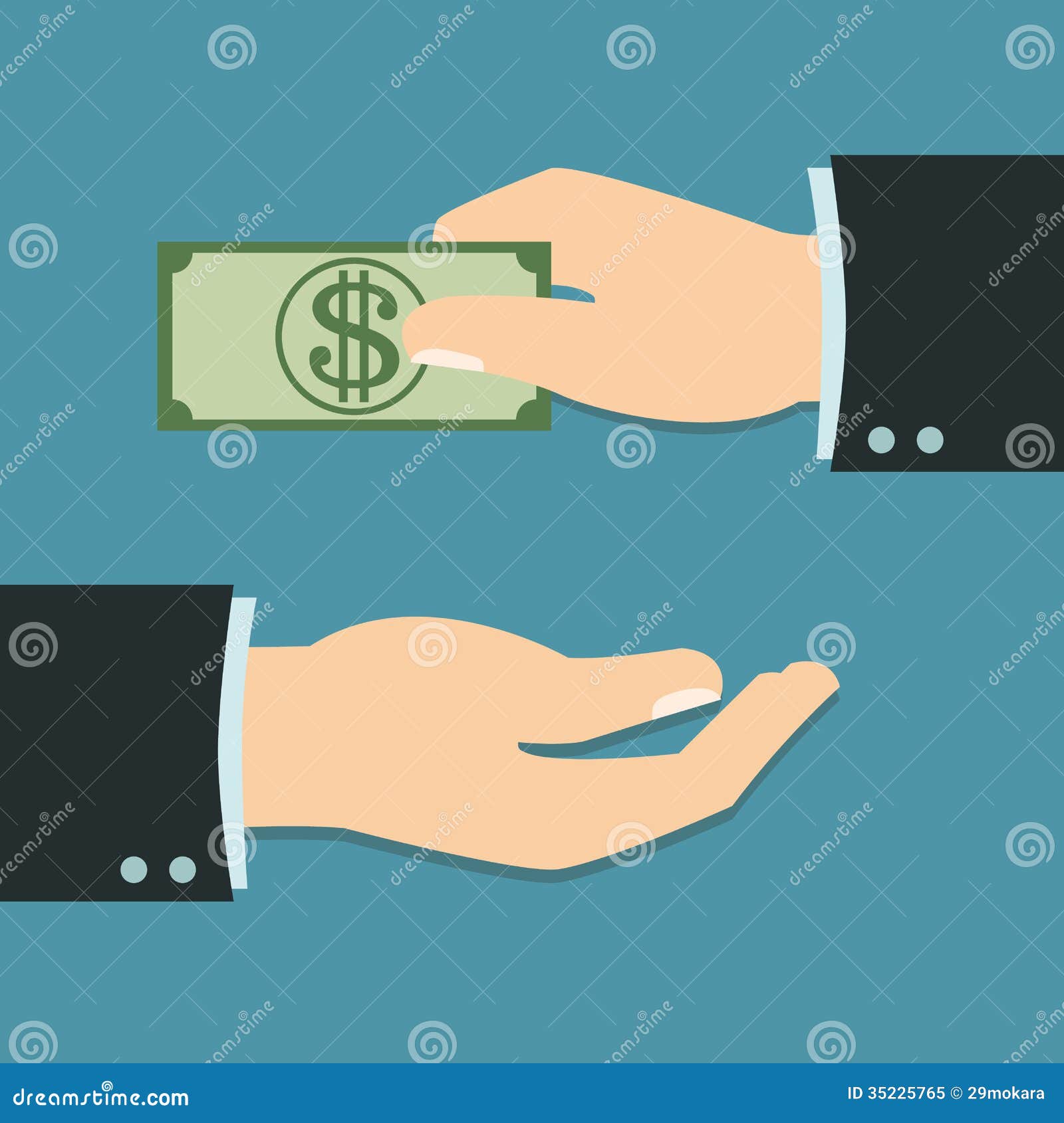 Hand of Businessman with Pay Concept Stock Vector - Illustration of ...