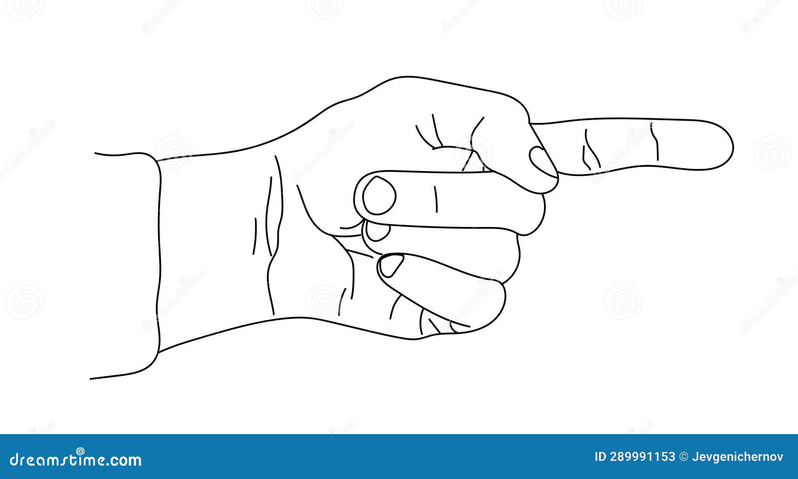 Hand of Businessman Pointing Direction Forward Line Art Stock Vector ...