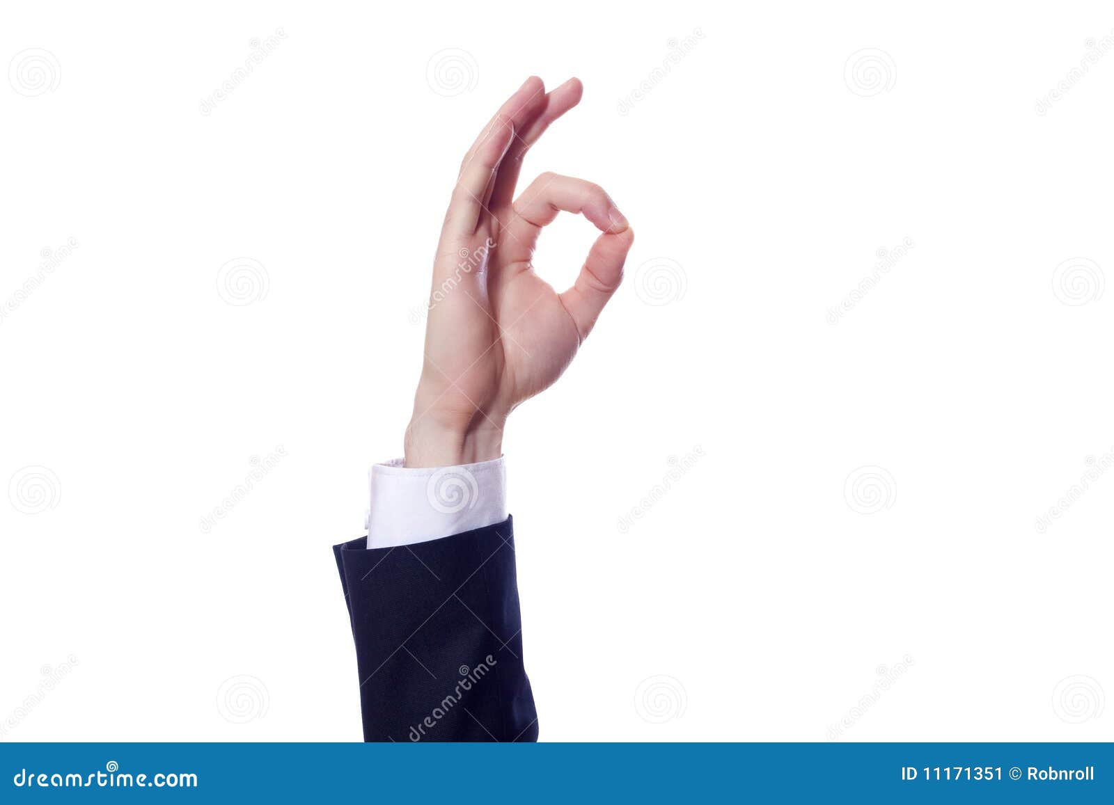 Hand of a Businessman Showing the Ok Sign Stock Image - Image of ...